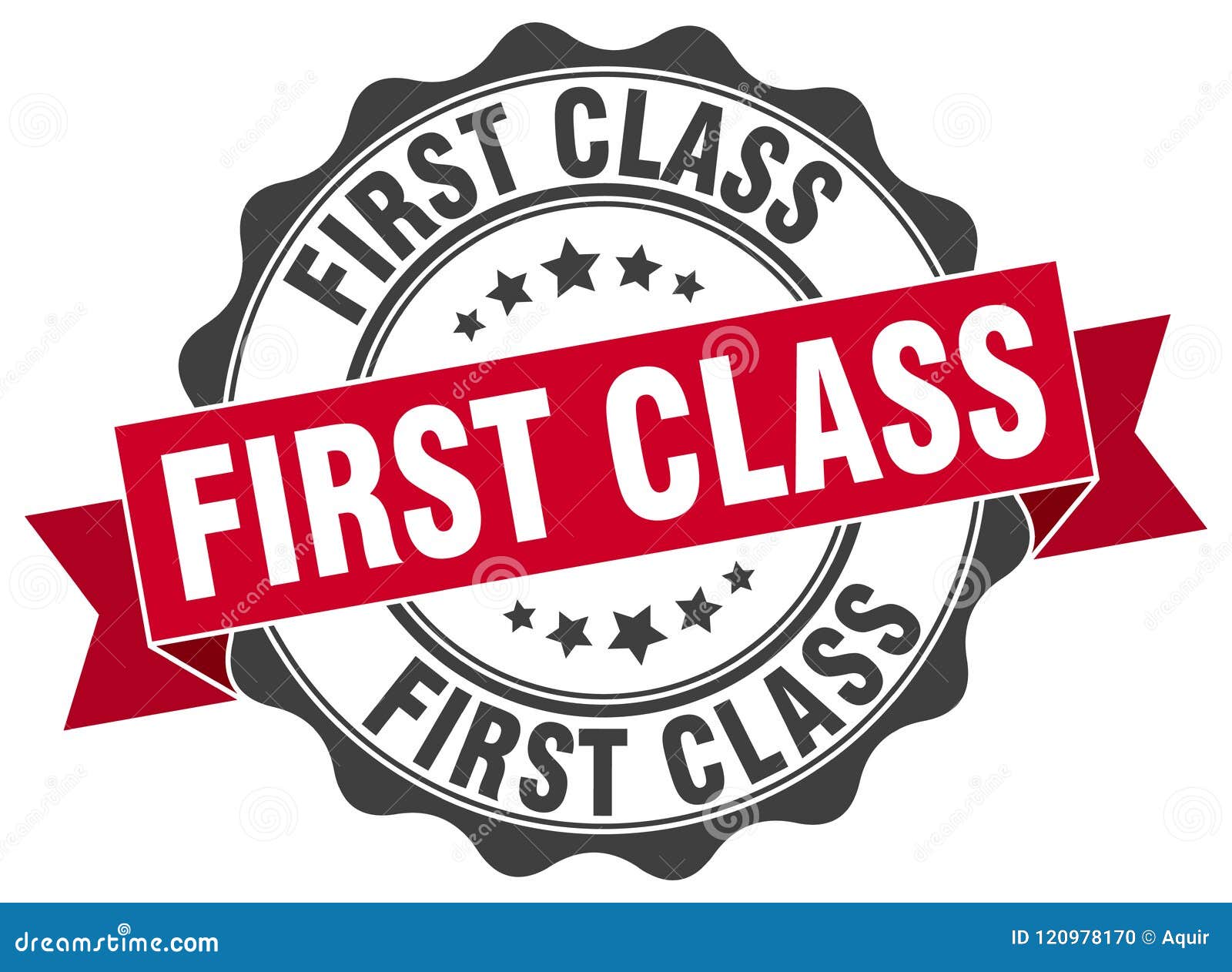 First class seal. stamp stock vector. Illustration of label - 120978170