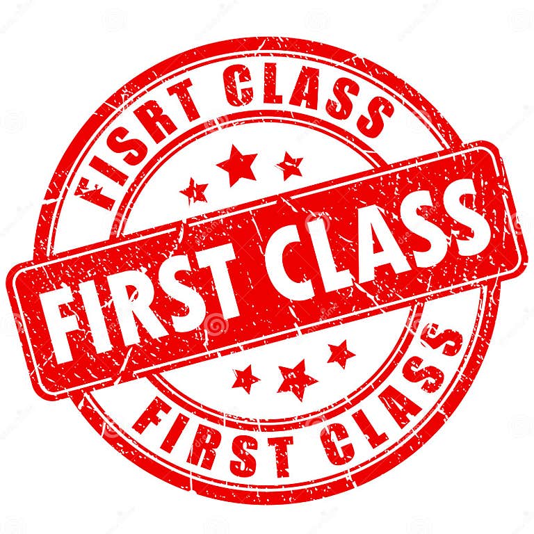 First class rubber stamp stock vector. Illustration of luxurious - 81737081