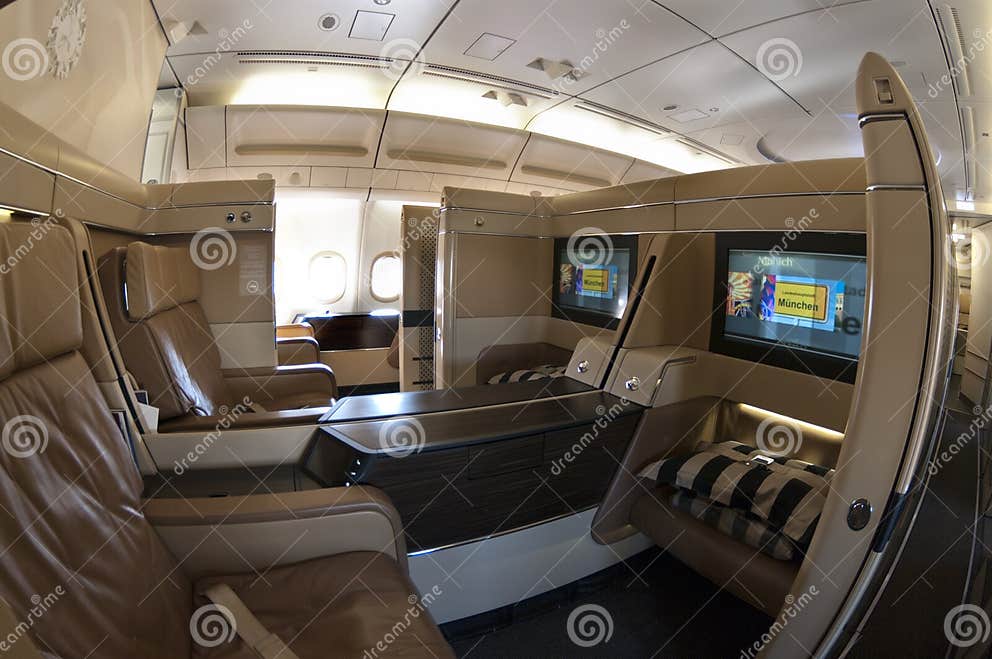 First Class Seats in an Airbus Editorial Photography - Image of leather ...