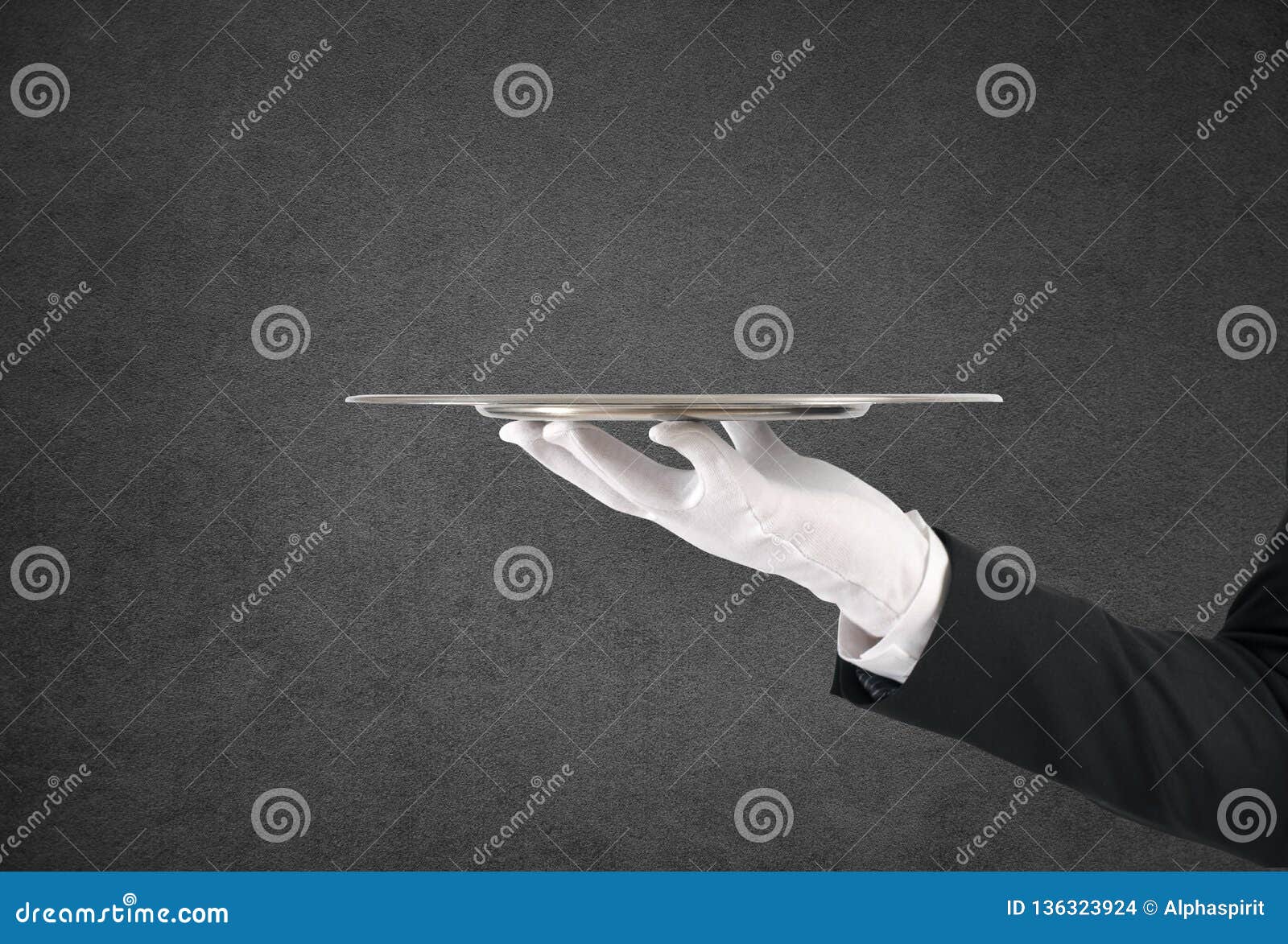 Waiter with Tray. First Class Service Concept Stock Photo - Image of ...