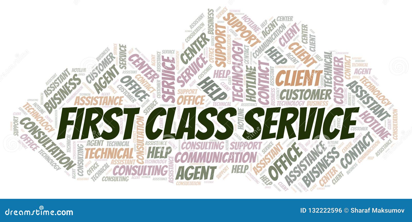 First Class Service Word Cloud Stock Illustration - Illustration of ...