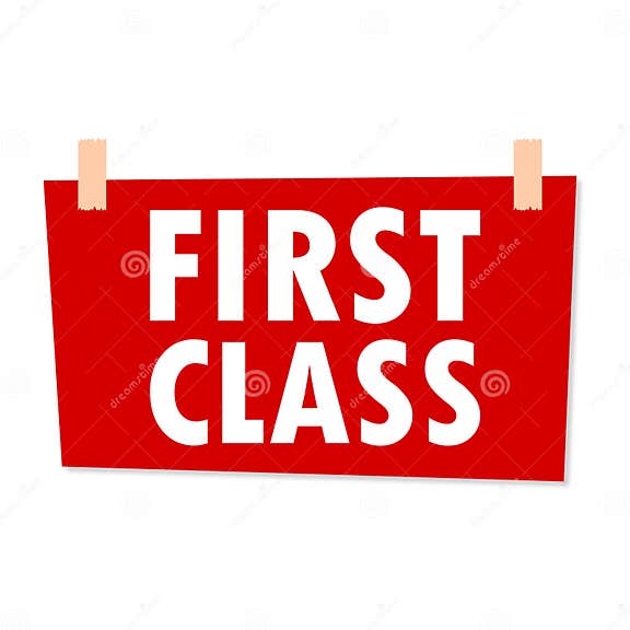First Class Sign - Illustration Stock Vector - Illustration of imprint ...