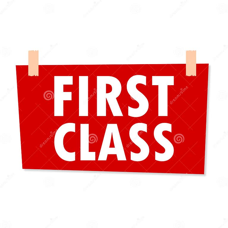 First Class Sign - Illustration Stock Vector - Illustration of imprint ...