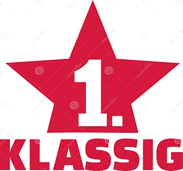 First Class Star for School Starter German Stock Vector - Illustration ...