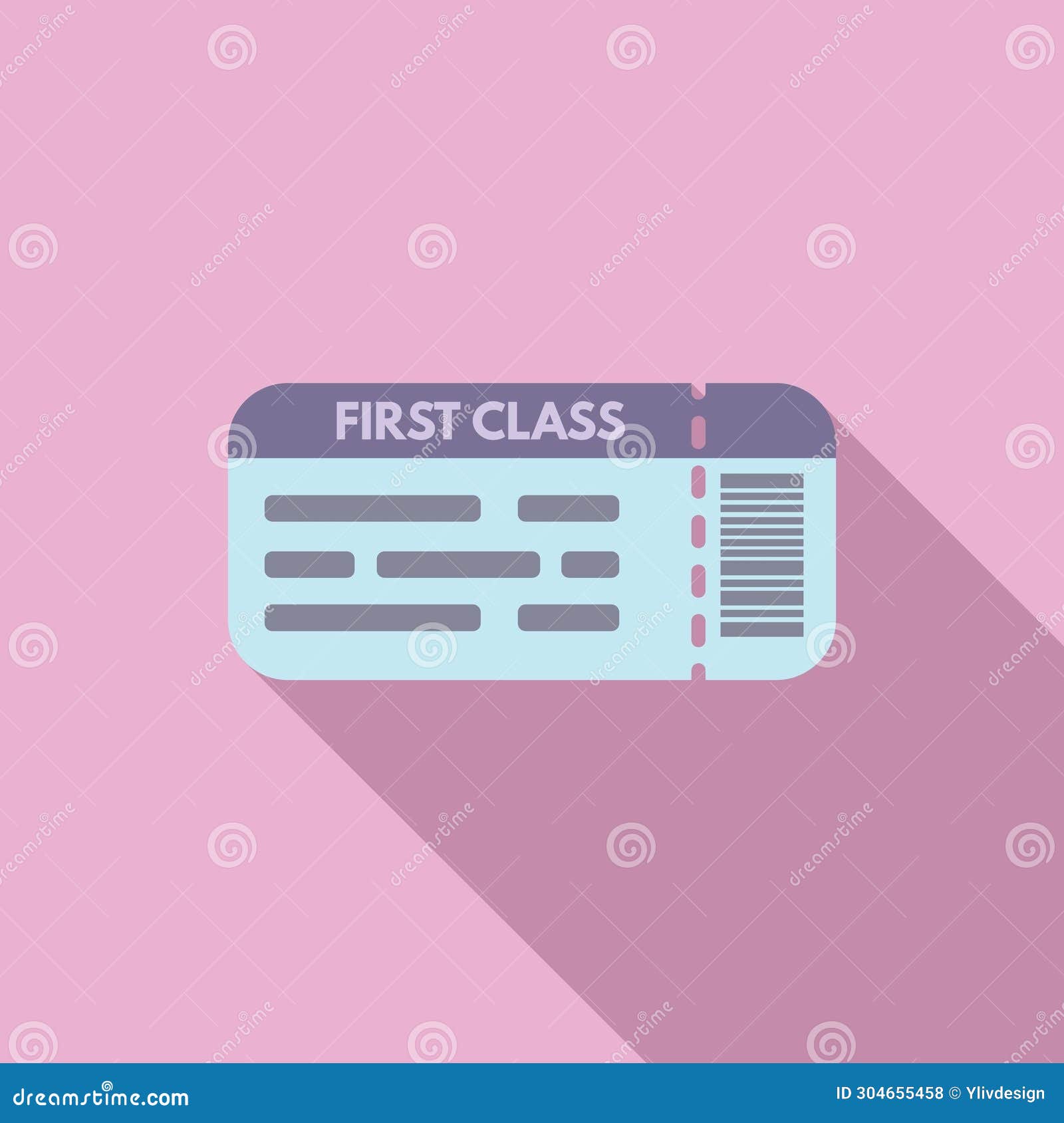 First Class Travel Ticket Icon Flat Vector. Suitcase Vacation Stock ...