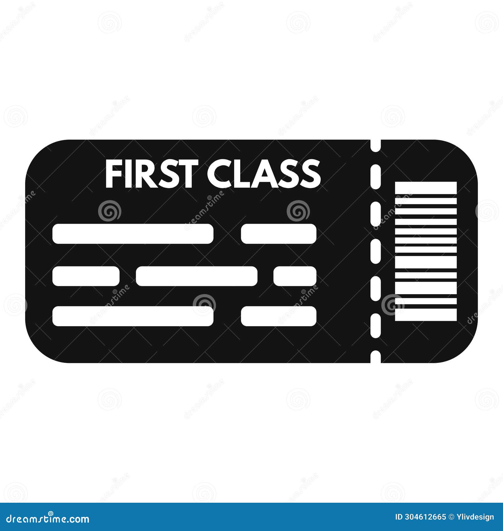 First Class Travel Ticket Icon Simple Vector. Suitcase Vacation Stock ...
