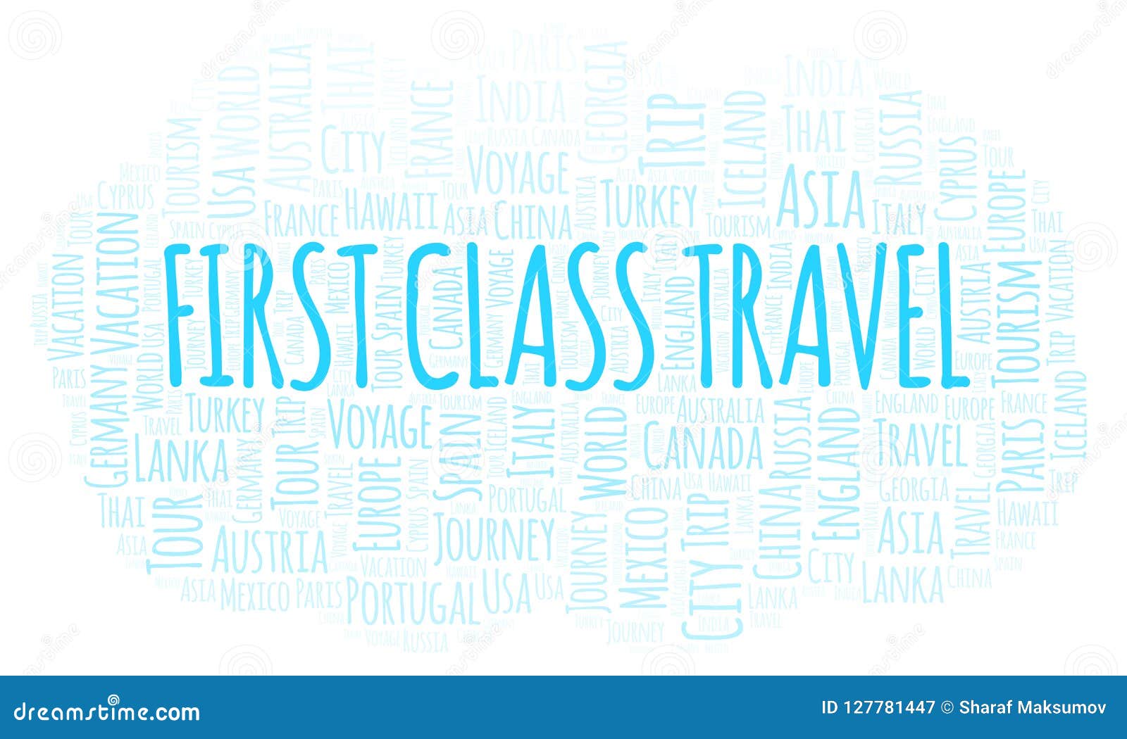 First Class Travel Word Cloud. Stock Illustration - Illustration of ...