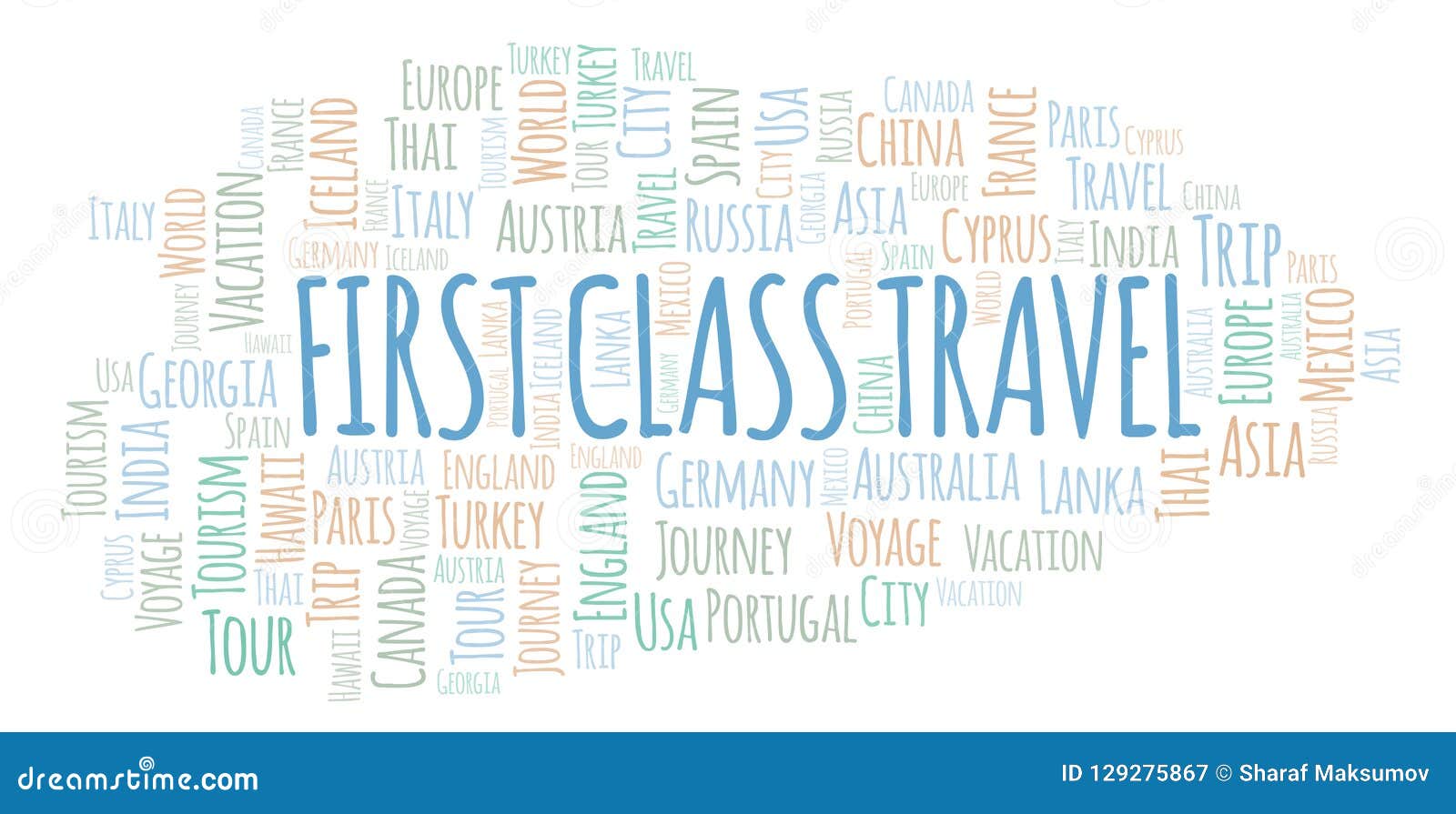 First Class Travel Word Cloud. Stock Illustration - Illustration of ...
