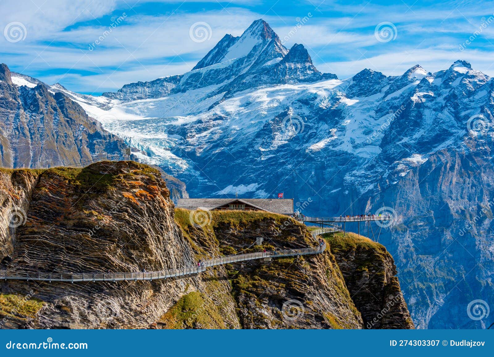 First Cliff Walk in Swiss Alps Stock Image - Image of outdoor ...