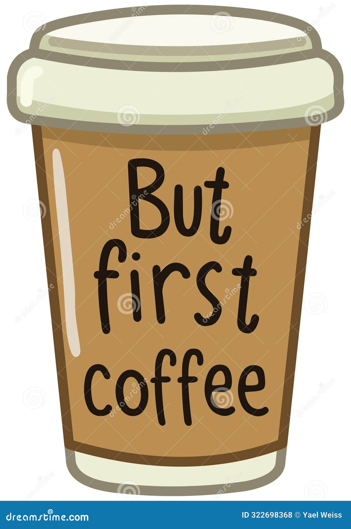 But First Coffee stock illustration. Illustration of stickers - 322698368