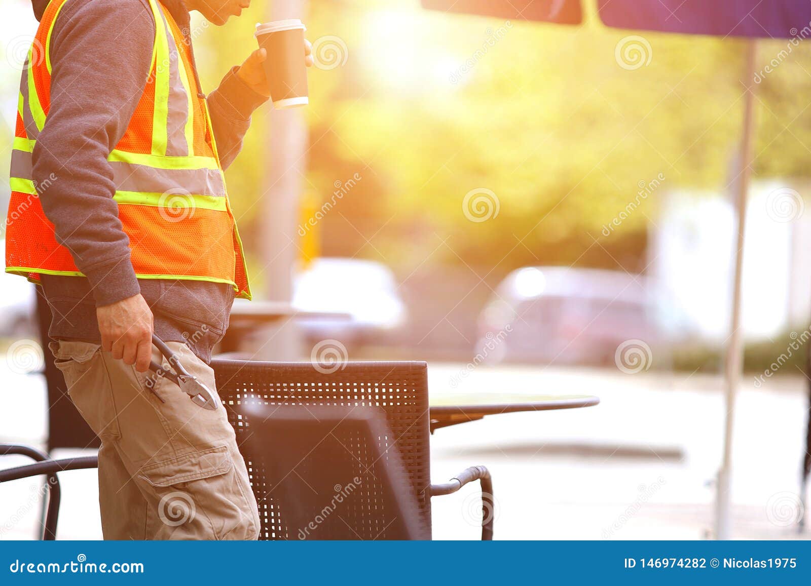 First Coffee Day in the Workplace Street Walking Stock Photo - Image of ...