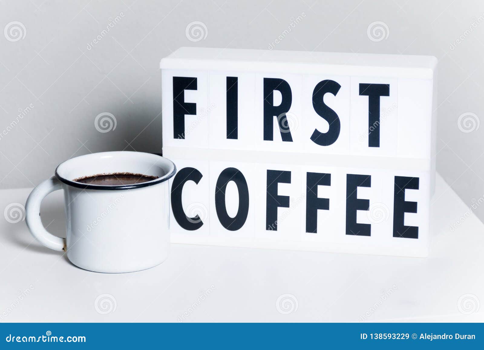 OK, But First Coffee Word Phrase In Wooden Letters. Motivation And ...