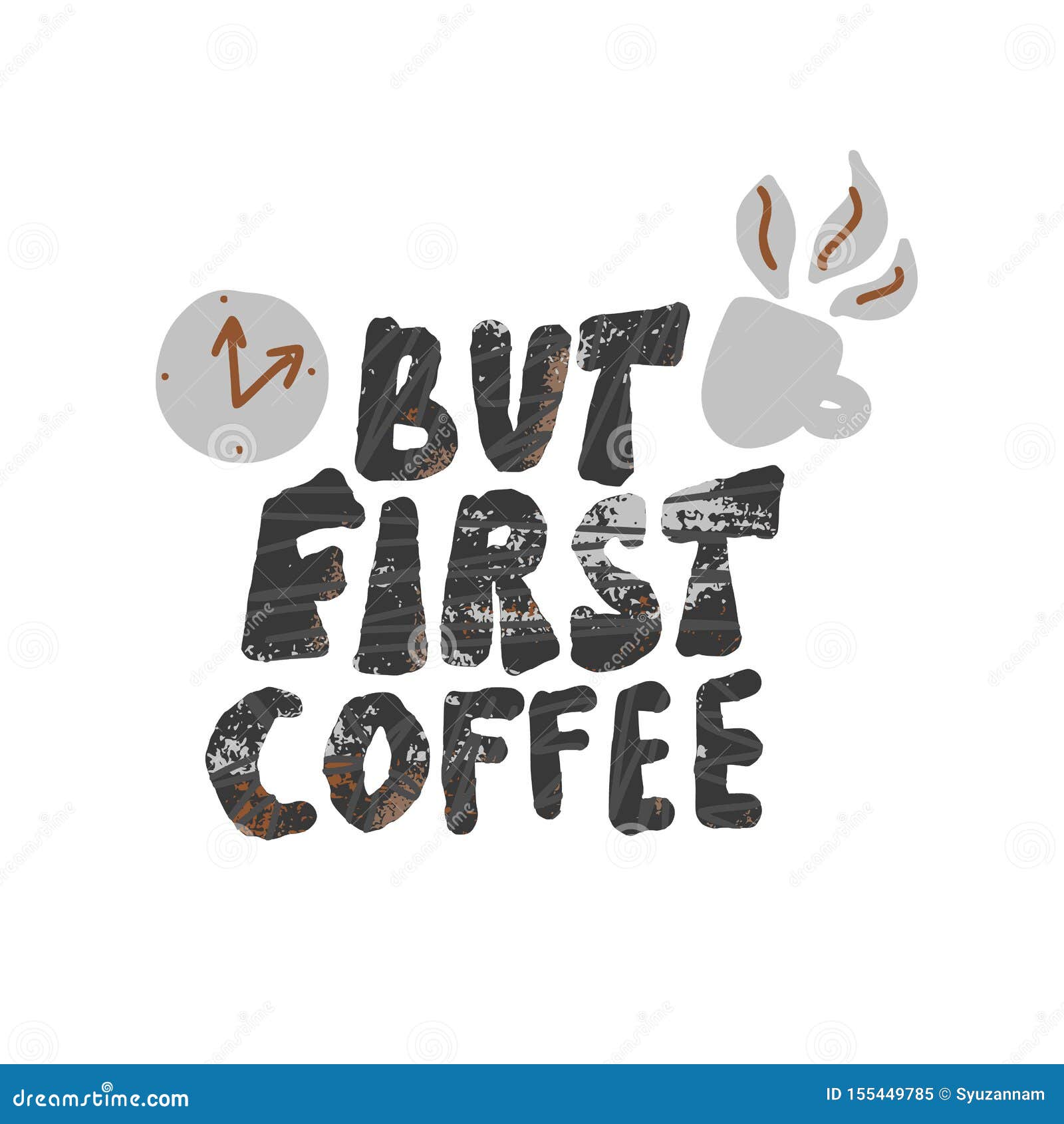 But First Coffee Quote. Vector Illustration. Stock Vector ...