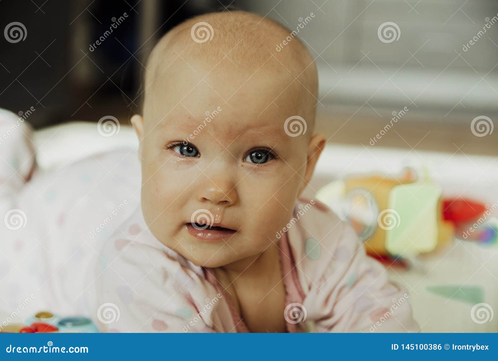 The First Cold in a Young Child, Crying, Glass Eyes, Illness Stock ...