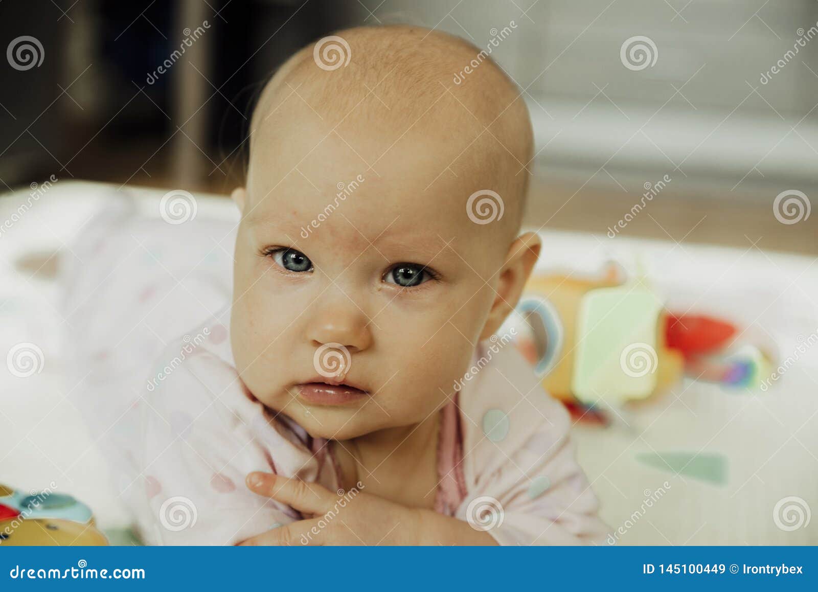 The First Cold in a Young Child, Crying, Glass Eyes, Illness Stock ...