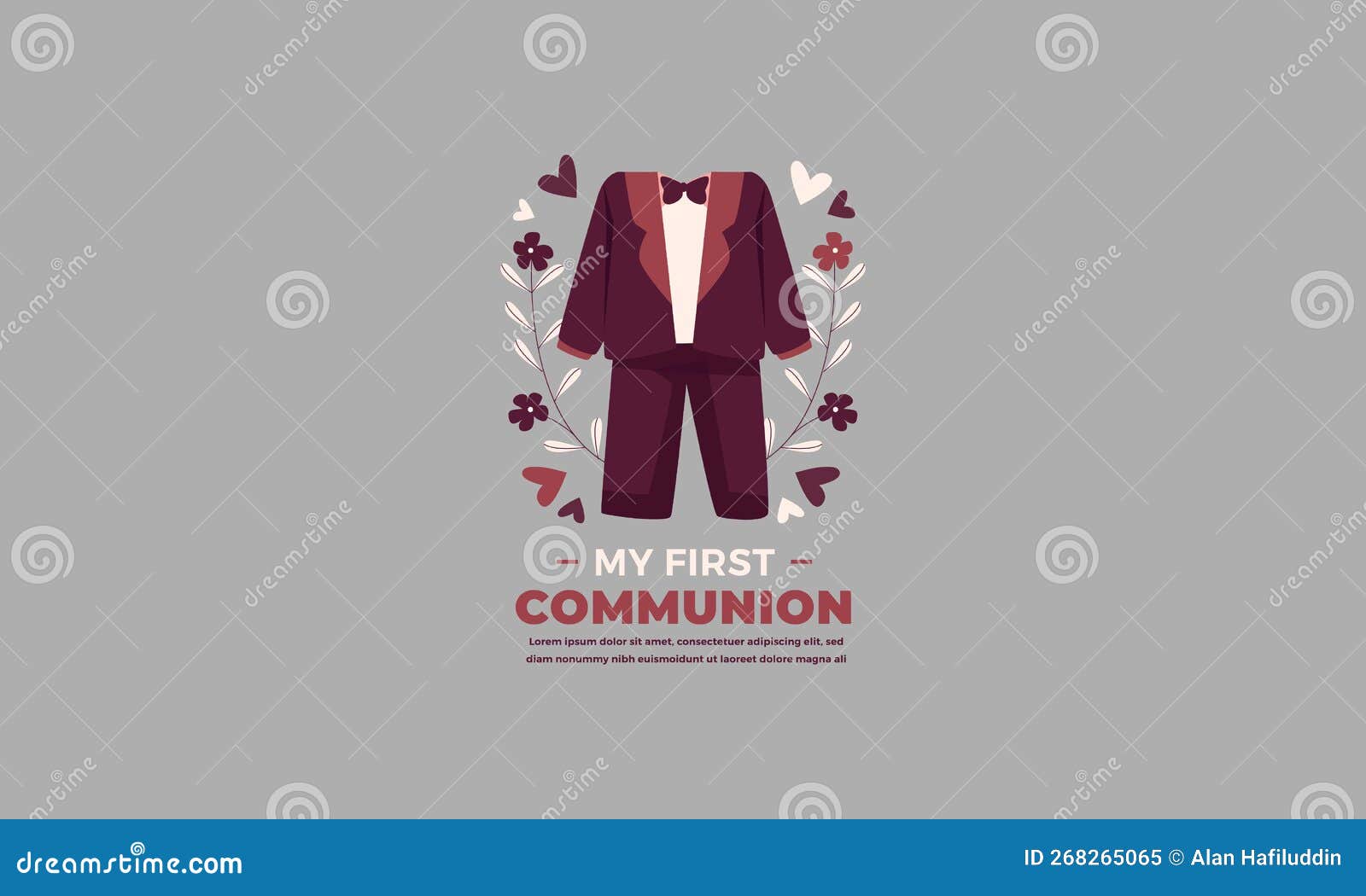 First Communion Banner Template Vector Flat Design Stock Vector ...