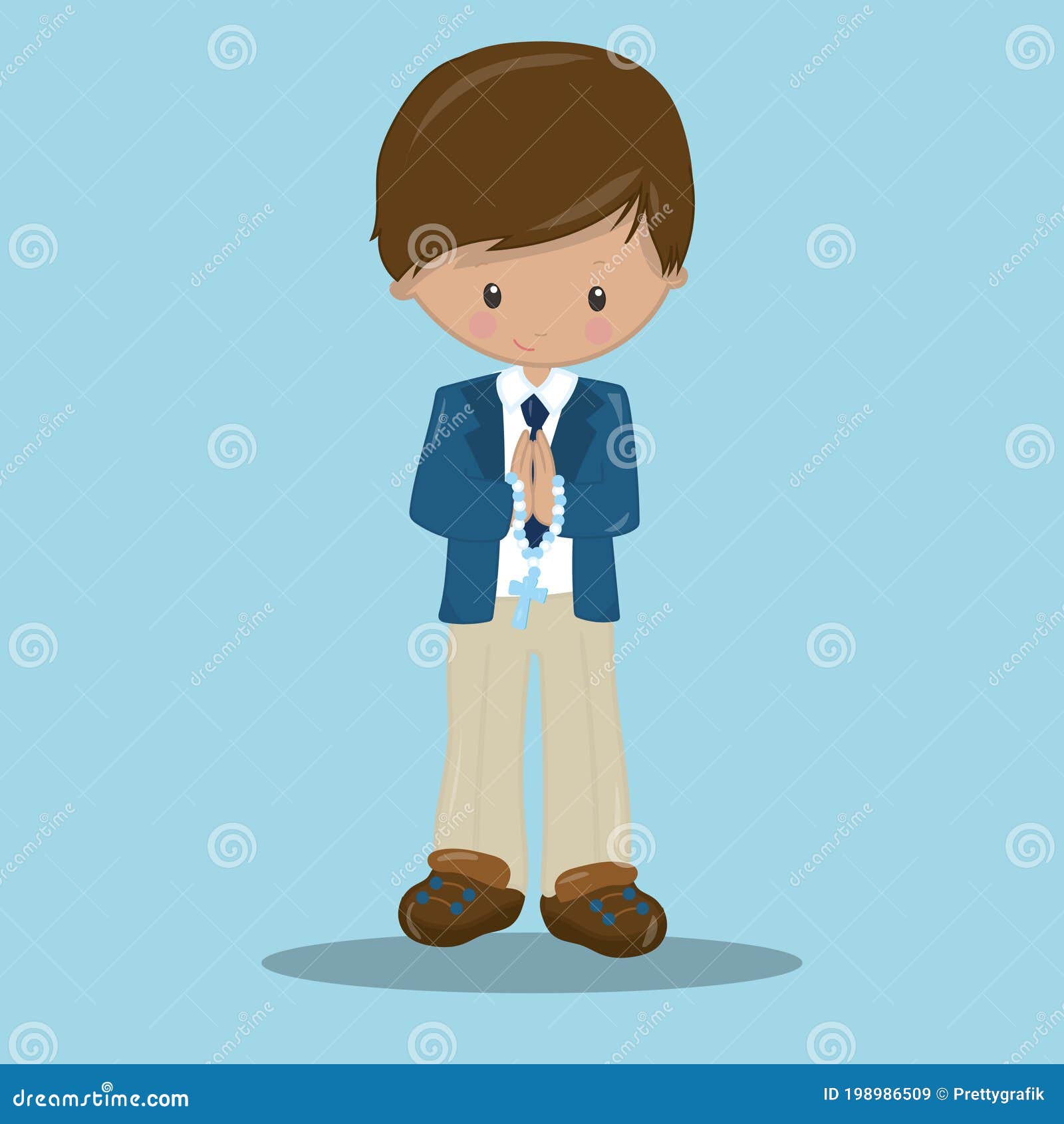 First Communion Boy Brown 15 Stock Vector - Illustration of brown ...