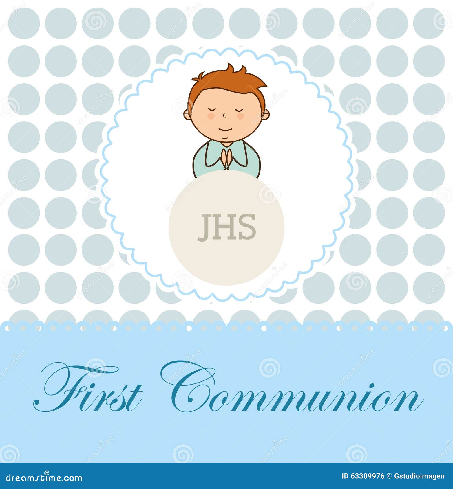 First Communion Card Design Stock Vector - Illustration of design ...