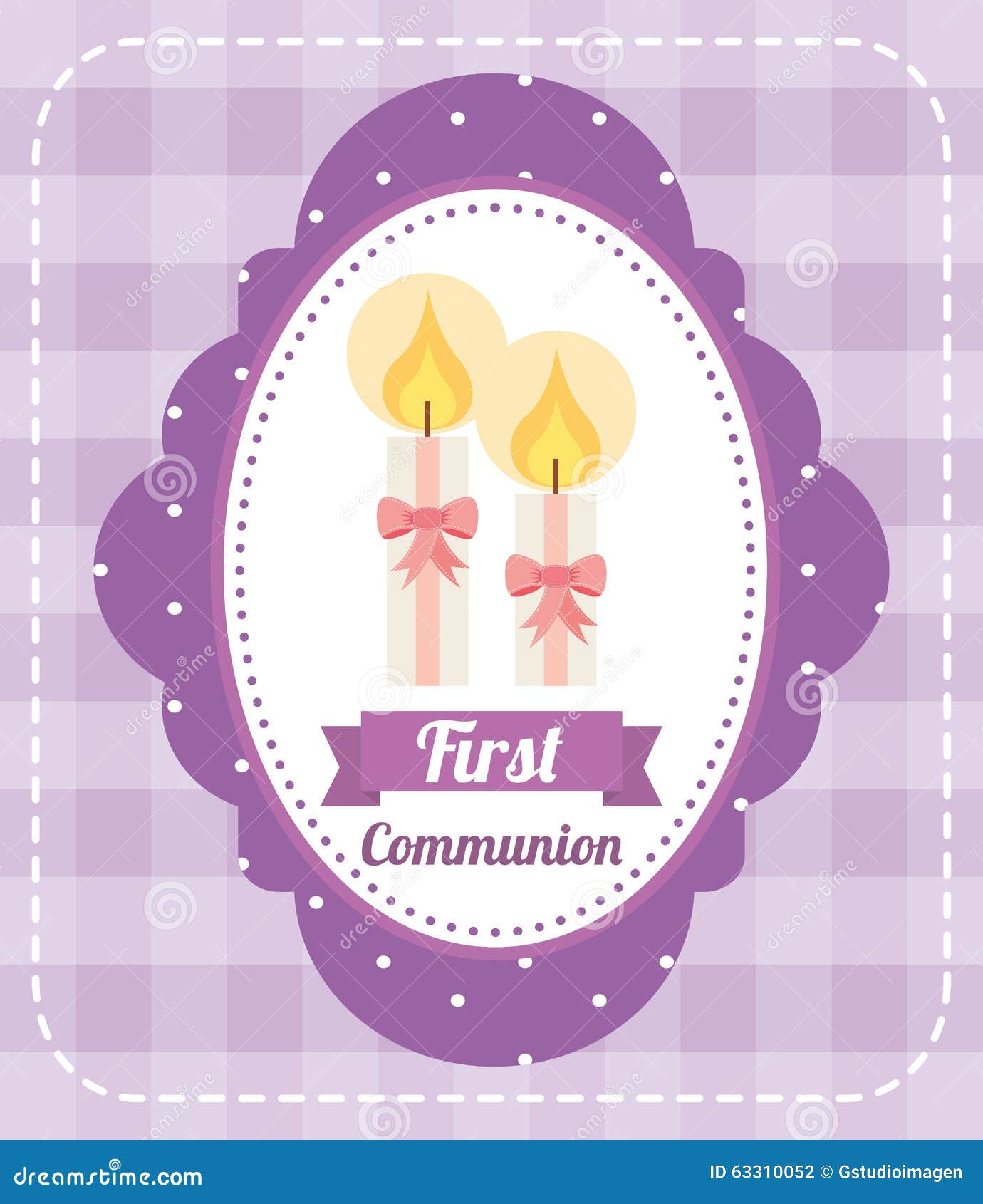 First Communion Card Design Stock Vector - Illustration of religious ...