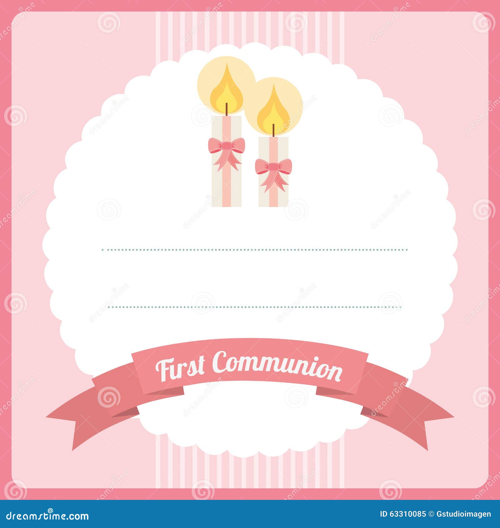First Communion Card Design Stock Vector - Illustration of christian ...
