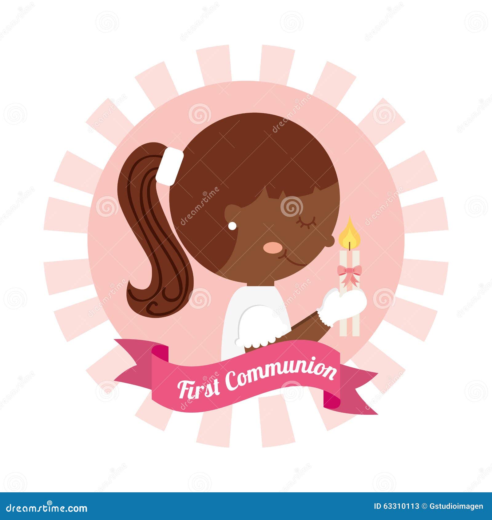 First Communion Card Design Stock Vector - Illustration of decoration ...