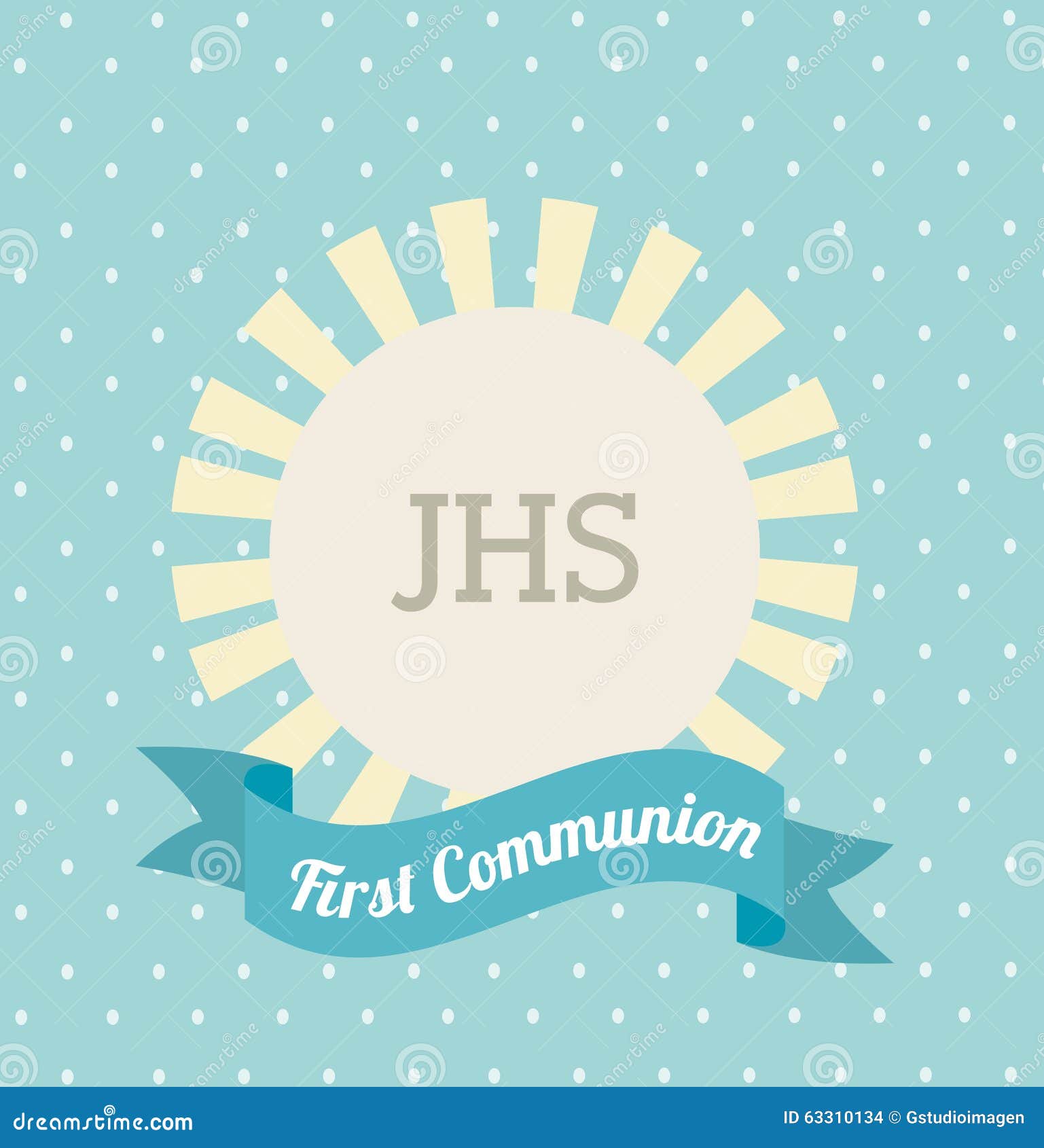 First Communion Card Design Stock Vector - Illustration of christianity ...