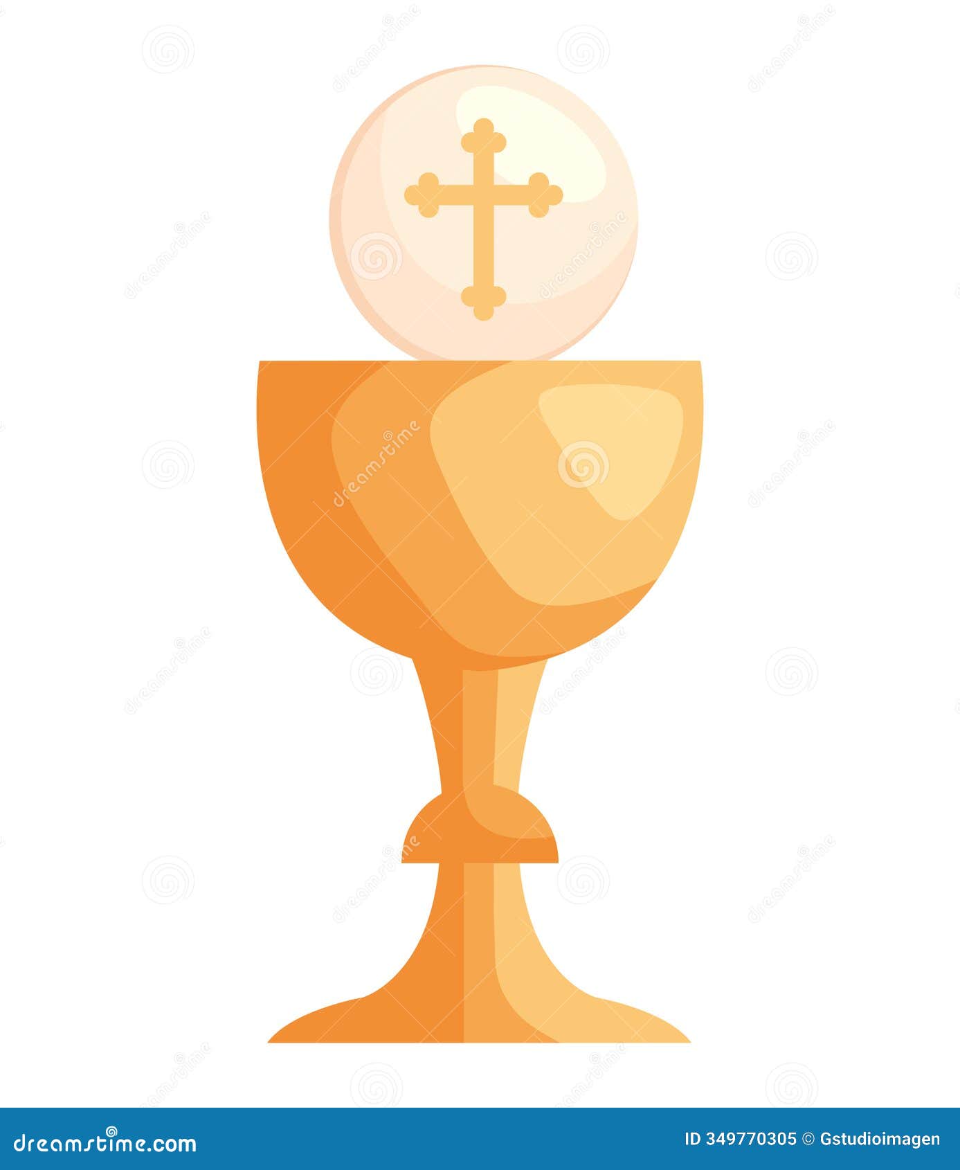 First Communion Chalice and Host Stock Illustration - Illustration of ...