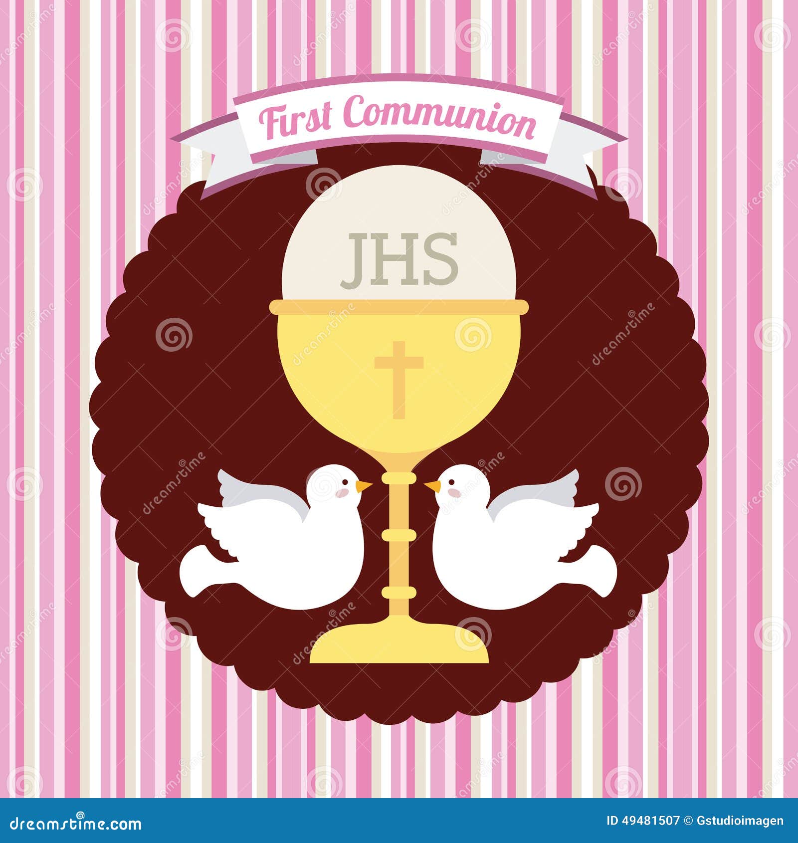 First communion stock illustration. Illustration of decoration - 49481507