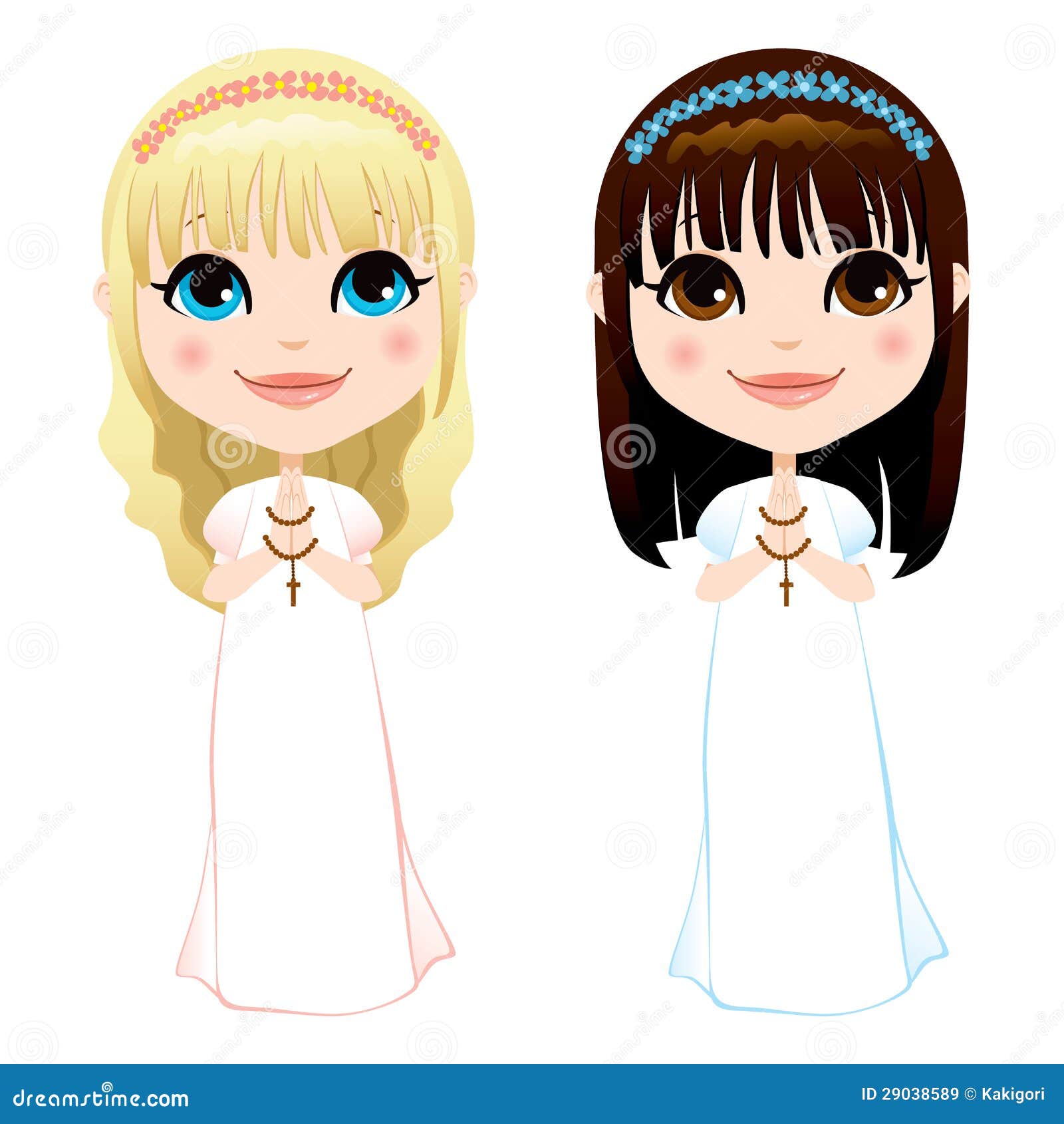 First Communion Girls stock vector. Illustration of innocent - 29038589
