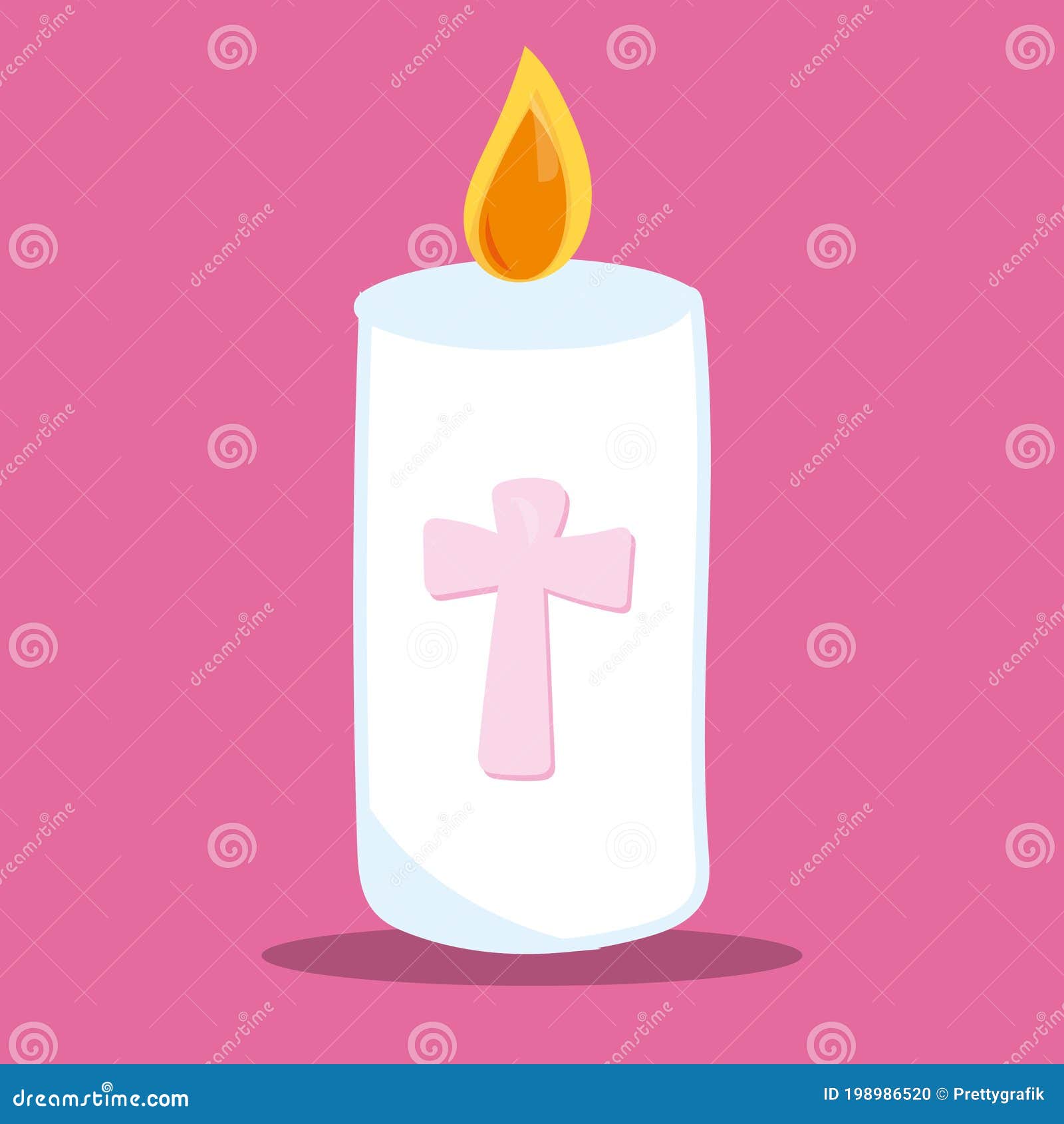 First Communion Pink Candle 02 Stock Vector - Illustration of communion ...