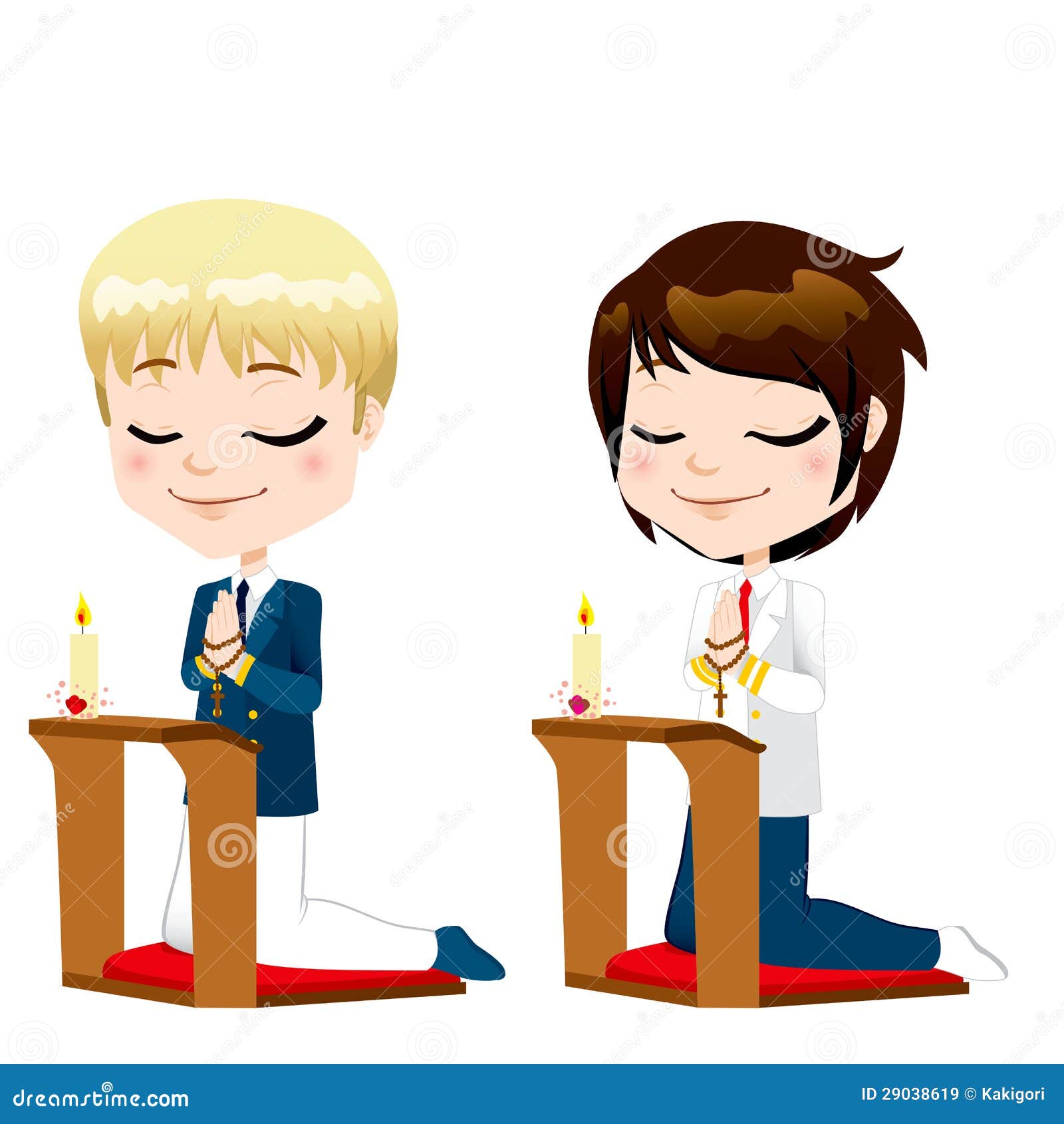 First Communion Prayer Boys Stock Vector - Illustration of confirmation ...