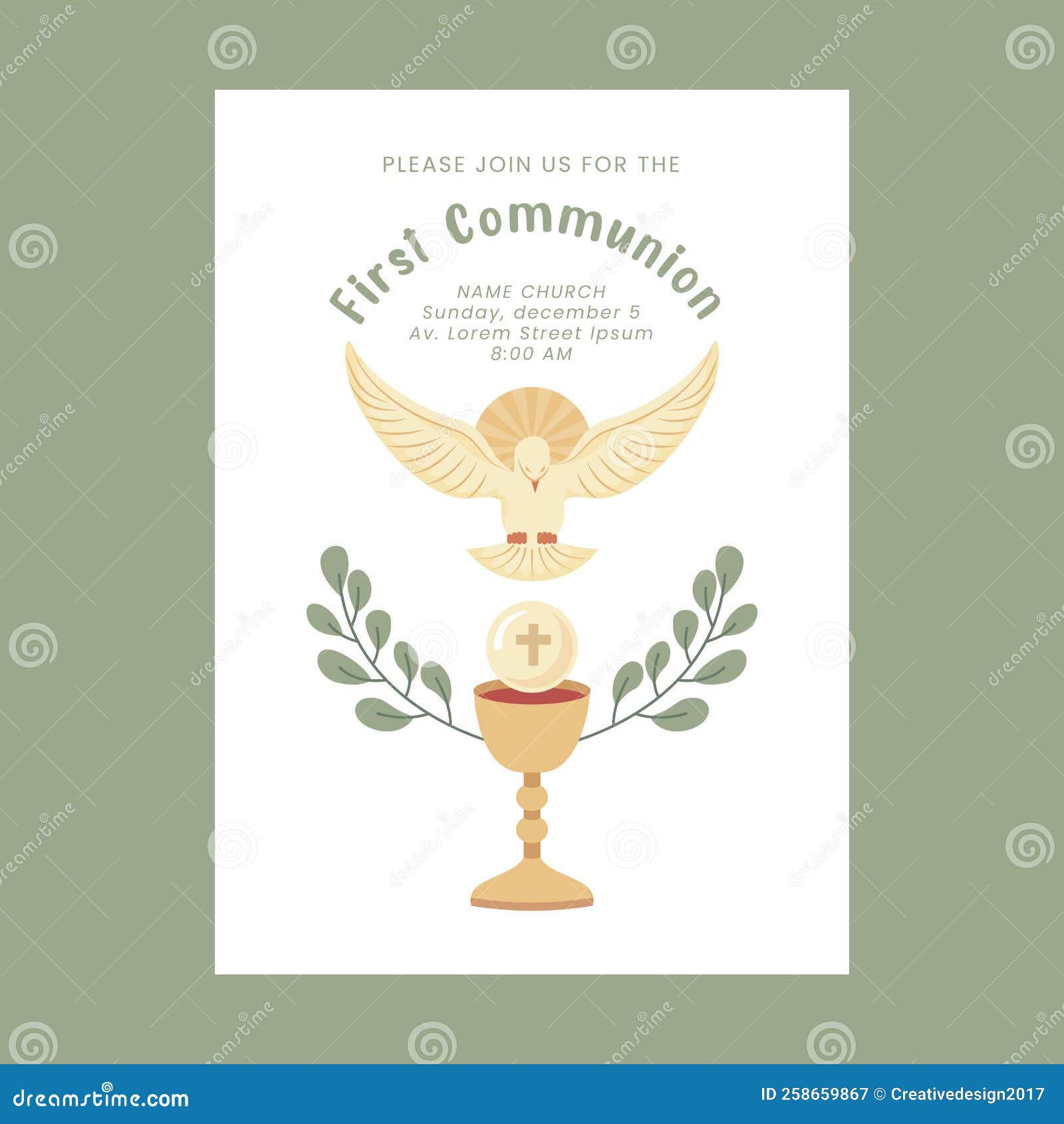 First communion vector stock vector. Illustration of cartoon - 258659867