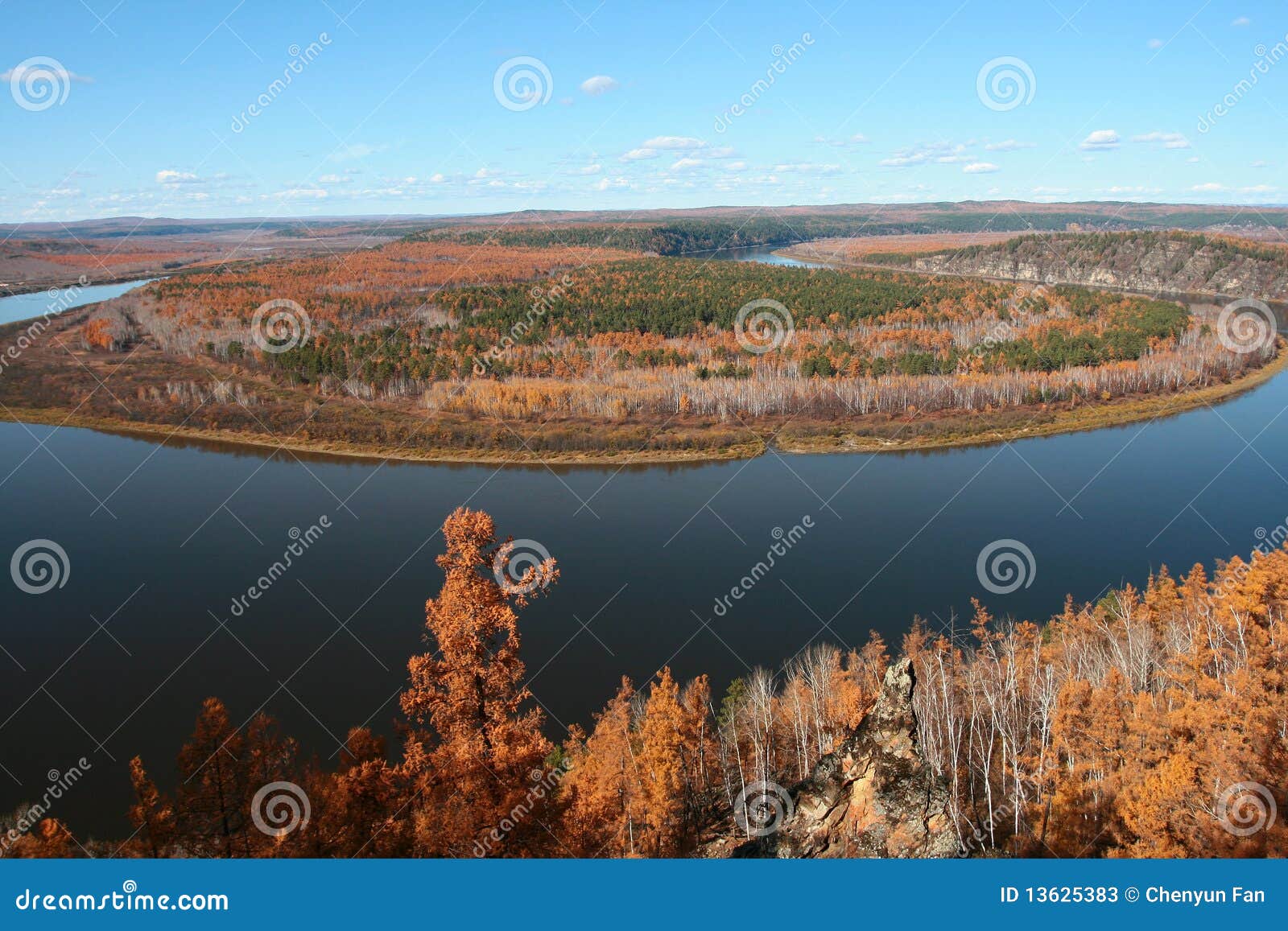 The First Corner in Heilongjiang Stock Image - Image of clouds, river ...