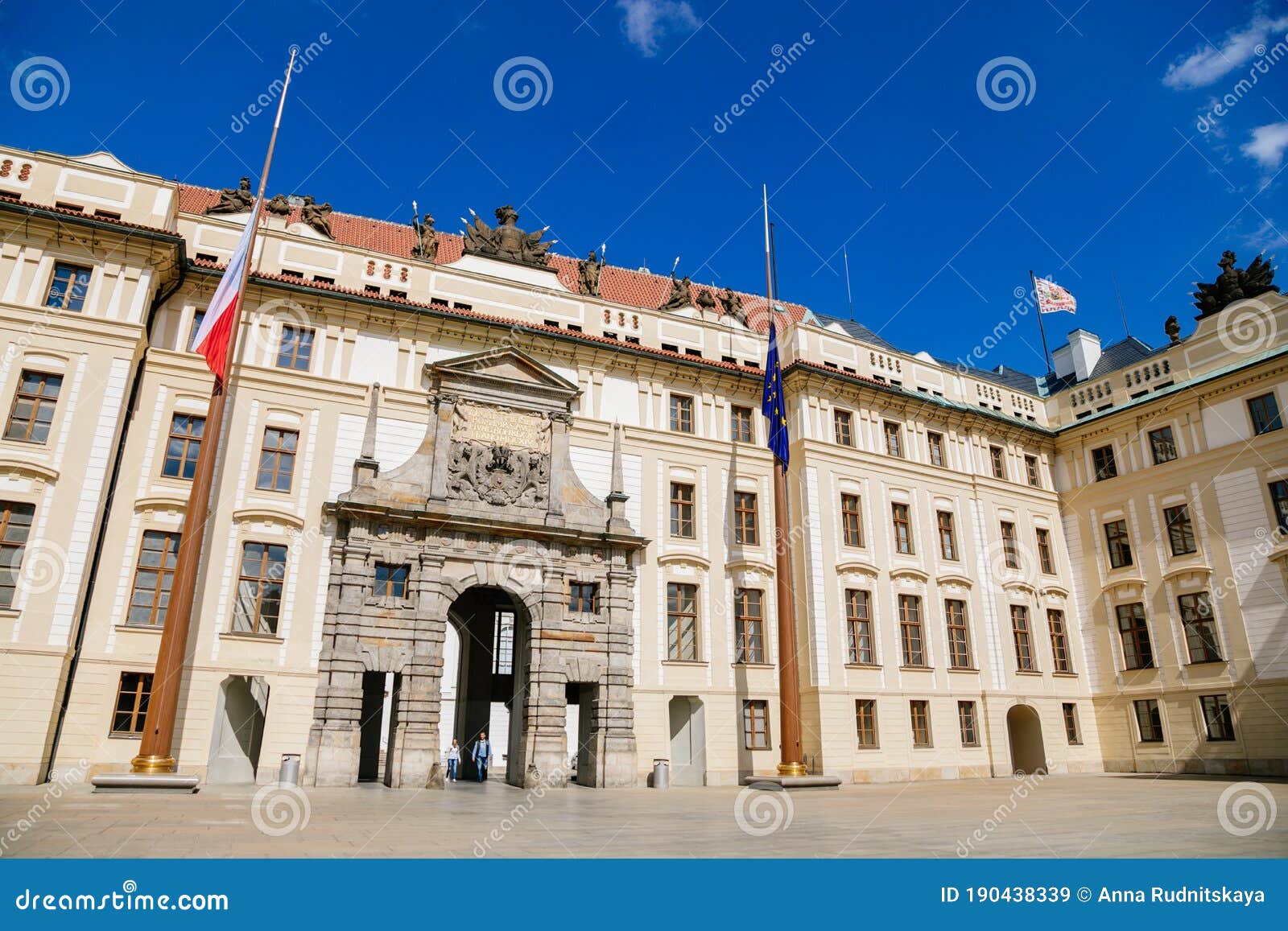 First Courtyard of the Prague Castle, Matthias Gate Editorial Stock ...
