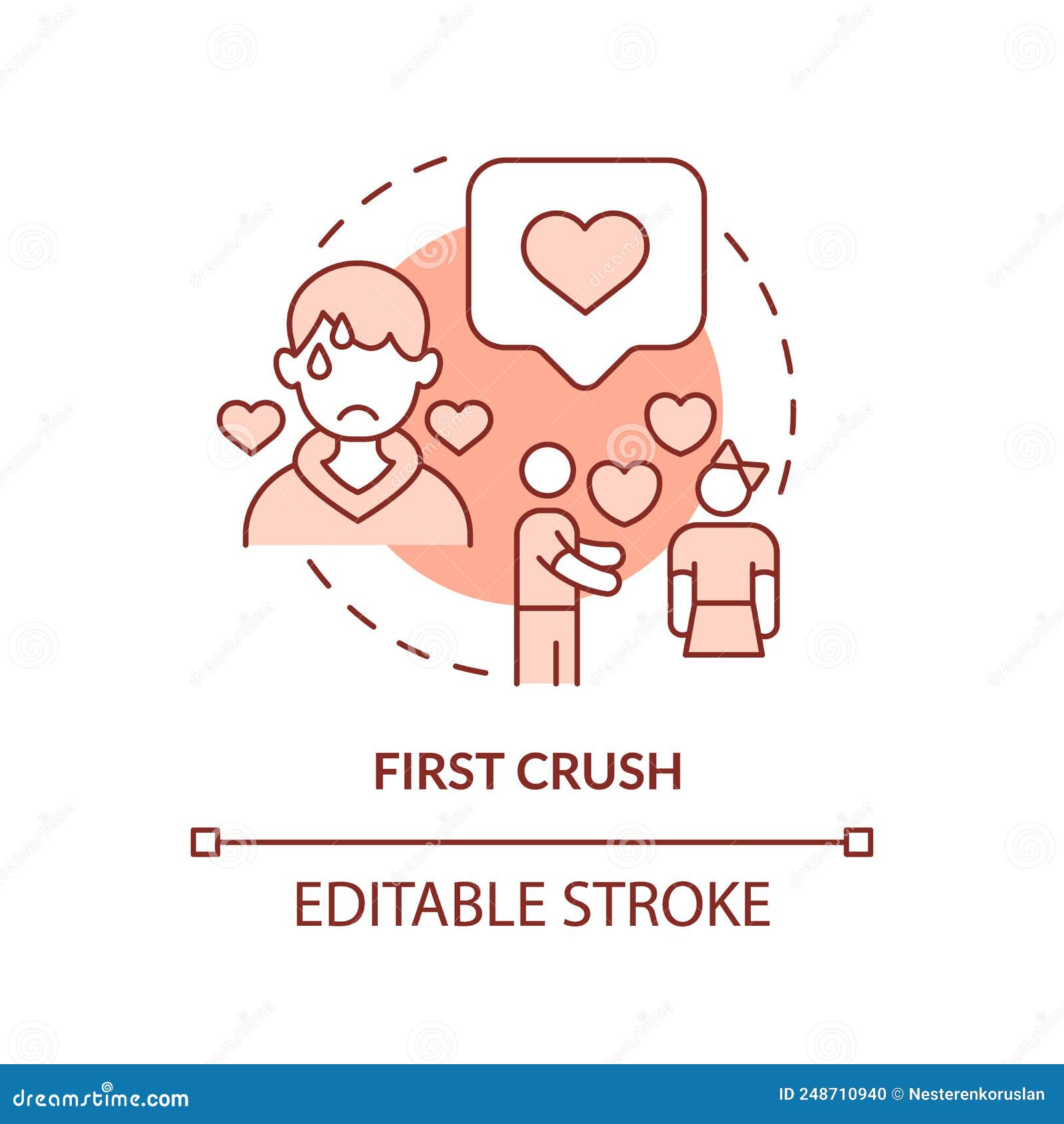 First Crush Terracotta Concept Icon Stock Vector - Illustration of ...