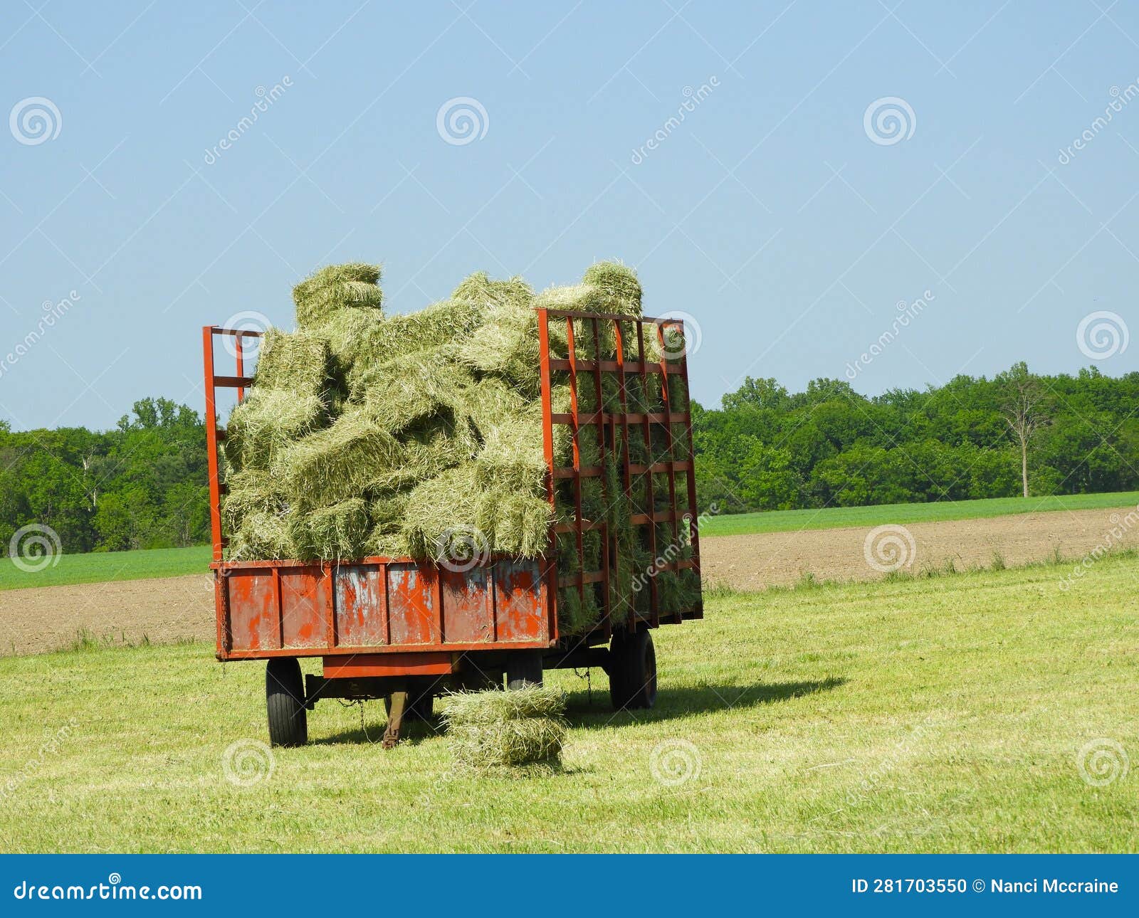 First Cutting of Springtime Hay in NYS FingerLakes Stock Photo - Image ...