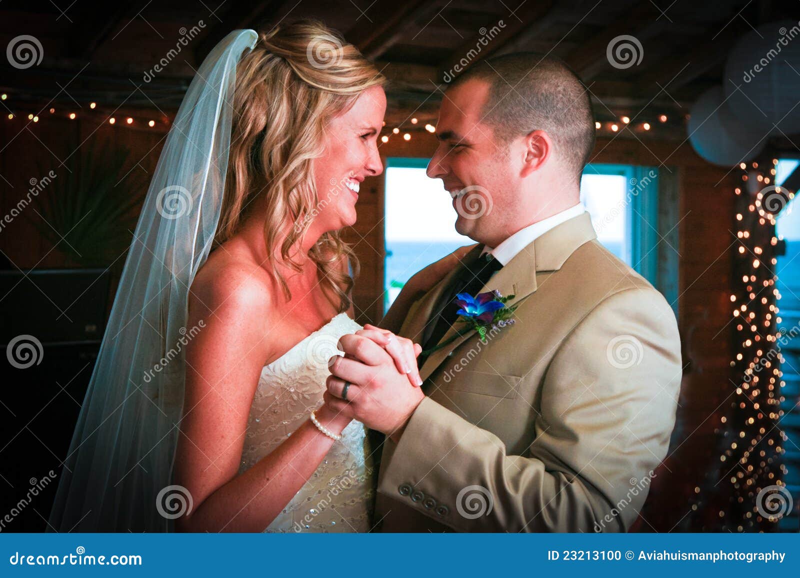 First Dance for Bride and Groom Stock Photo - Image of dress, happy ...