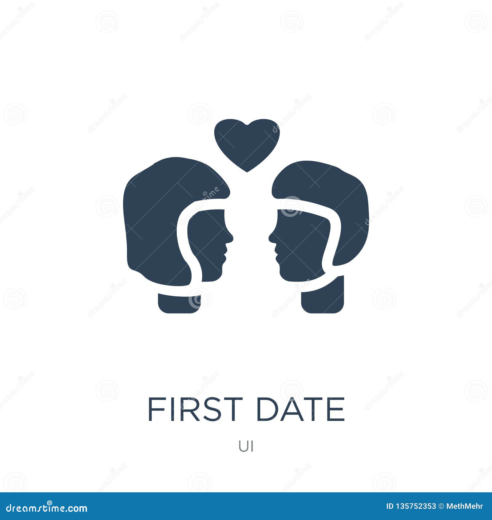 First Date Icon in Trendy Design Style. First Date Icon Isolated on ...