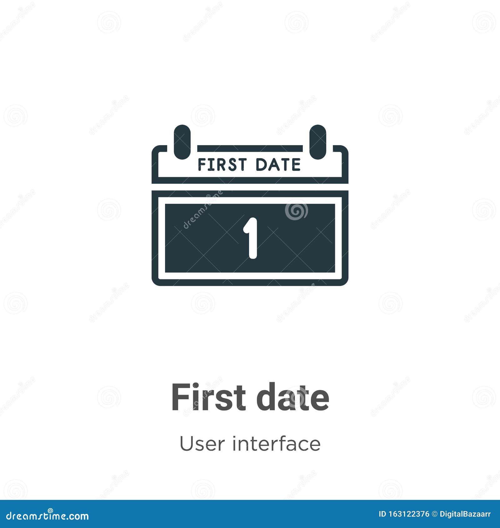 First Date Vector Icon on White Background. Flat Vector First Date Icon ...