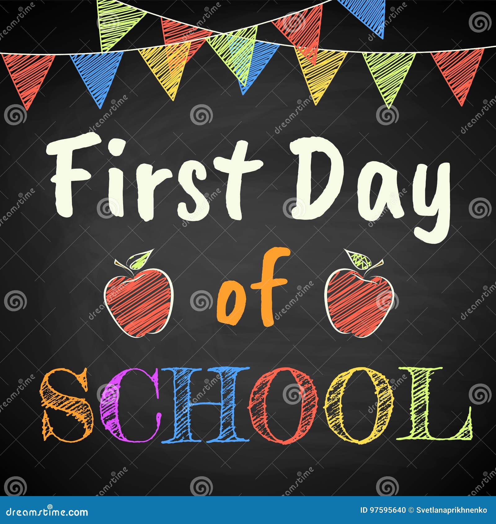 First Day Of School - Happy Schoolgirls And Schoolboys With School ...