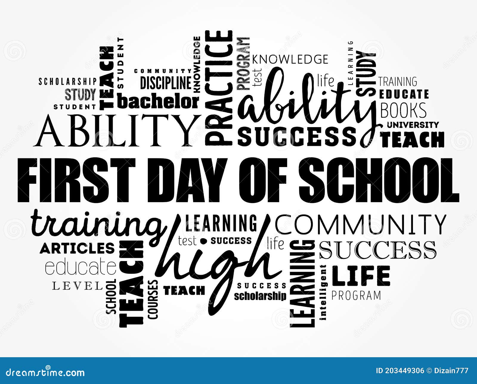 First Day of School Word Cloud Collage Stock Illustration ...