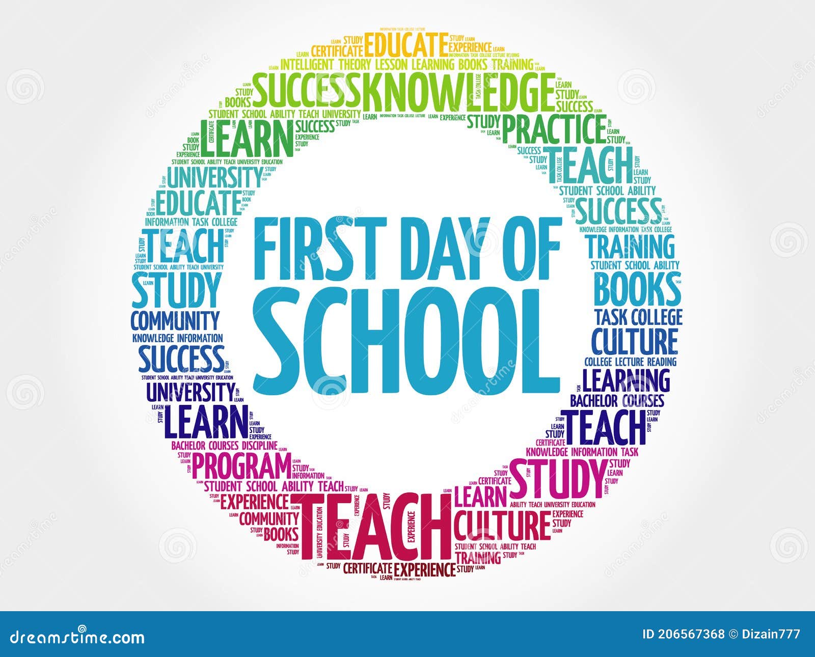 First Day of School Word Cloud Stock Illustration - Illustration of ...