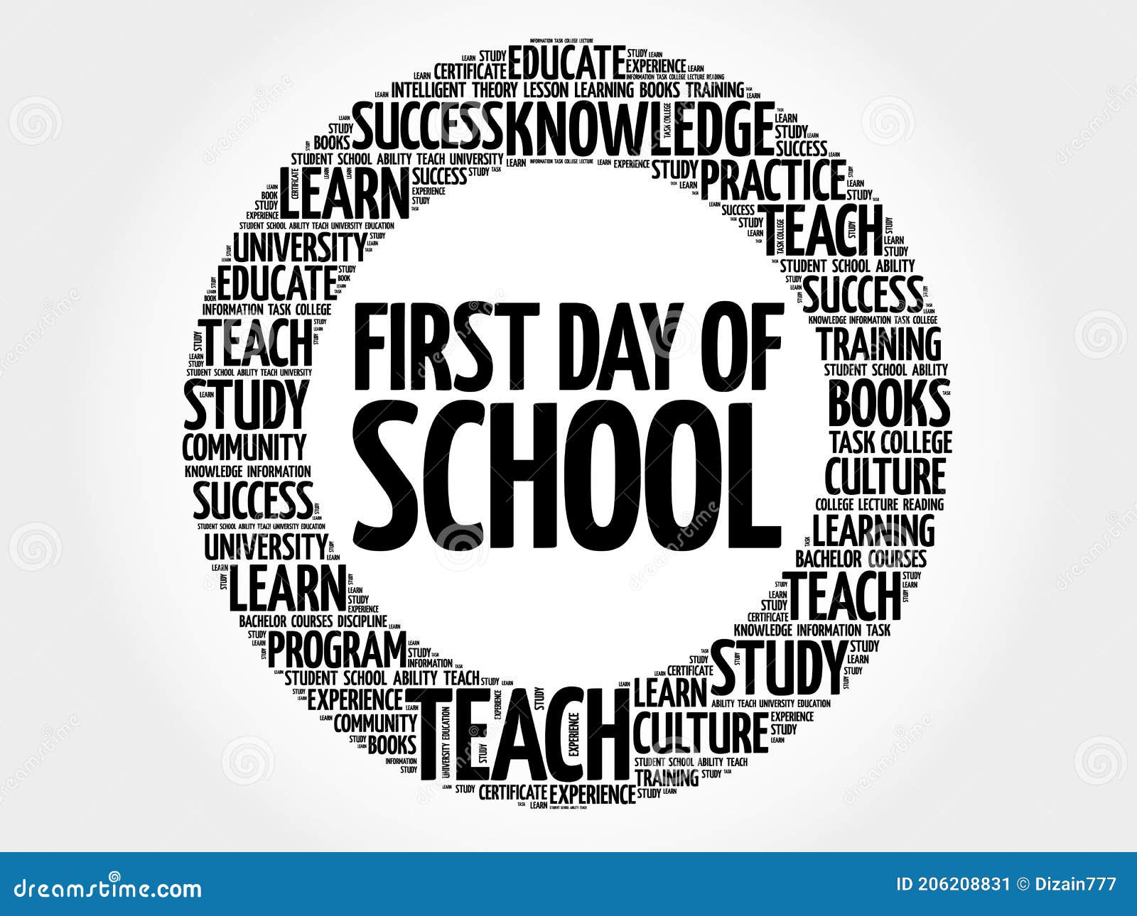 First Day of School Word Cloud Stock Illustration - Illustration of ...
