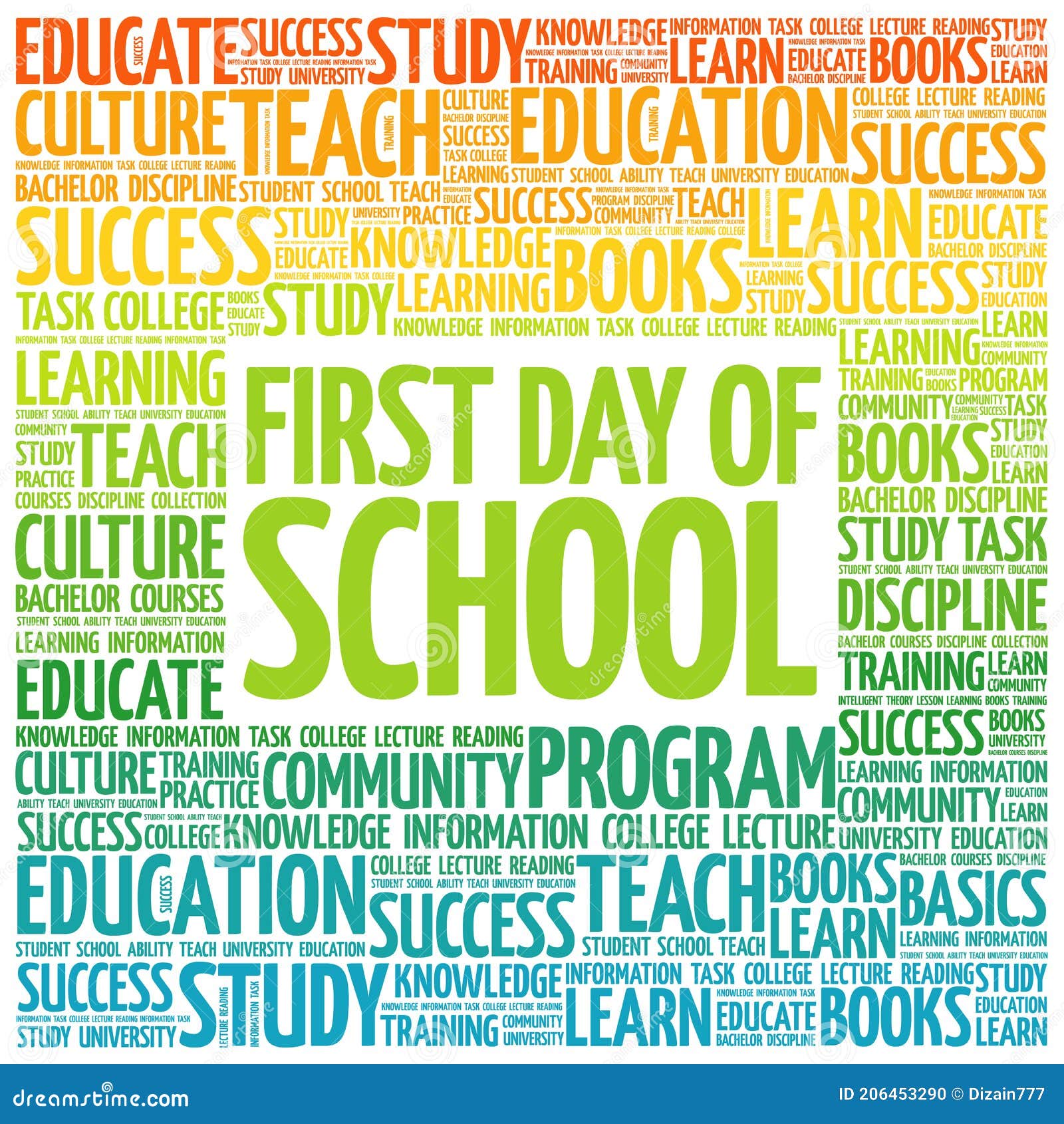First Day of School Word Cloud Stock Illustration - Illustration of ...