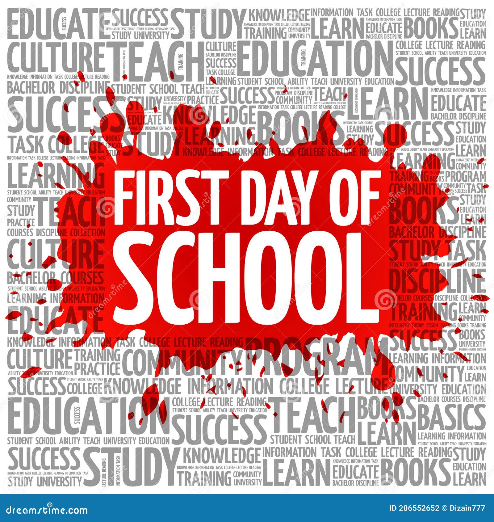 First Day of School Word Cloud Stock Illustration - Illustration of ...