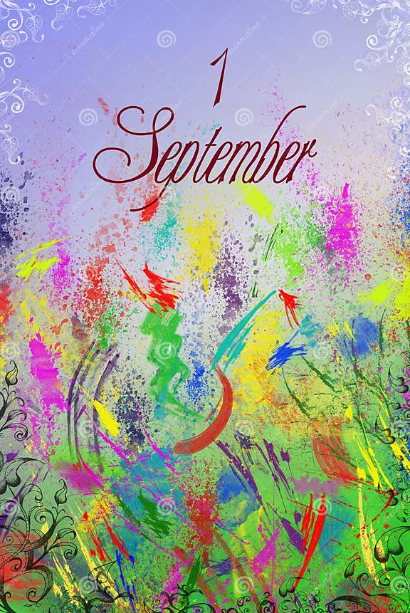 First day of september stock illustration. Illustration of note - 12553899