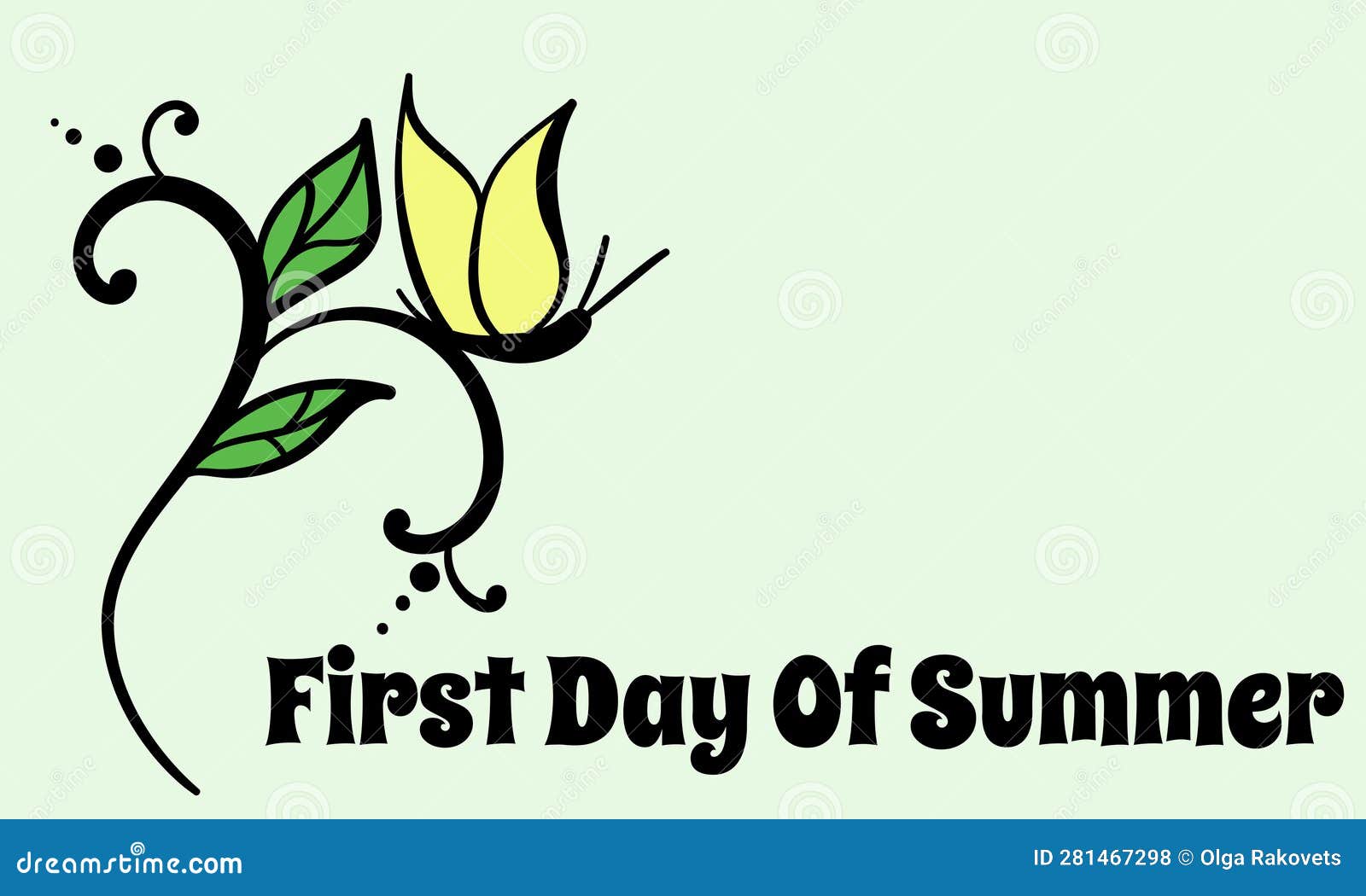 First Day of Summer, Idea for a Horizontal Poster, Banner, Flyer or ...