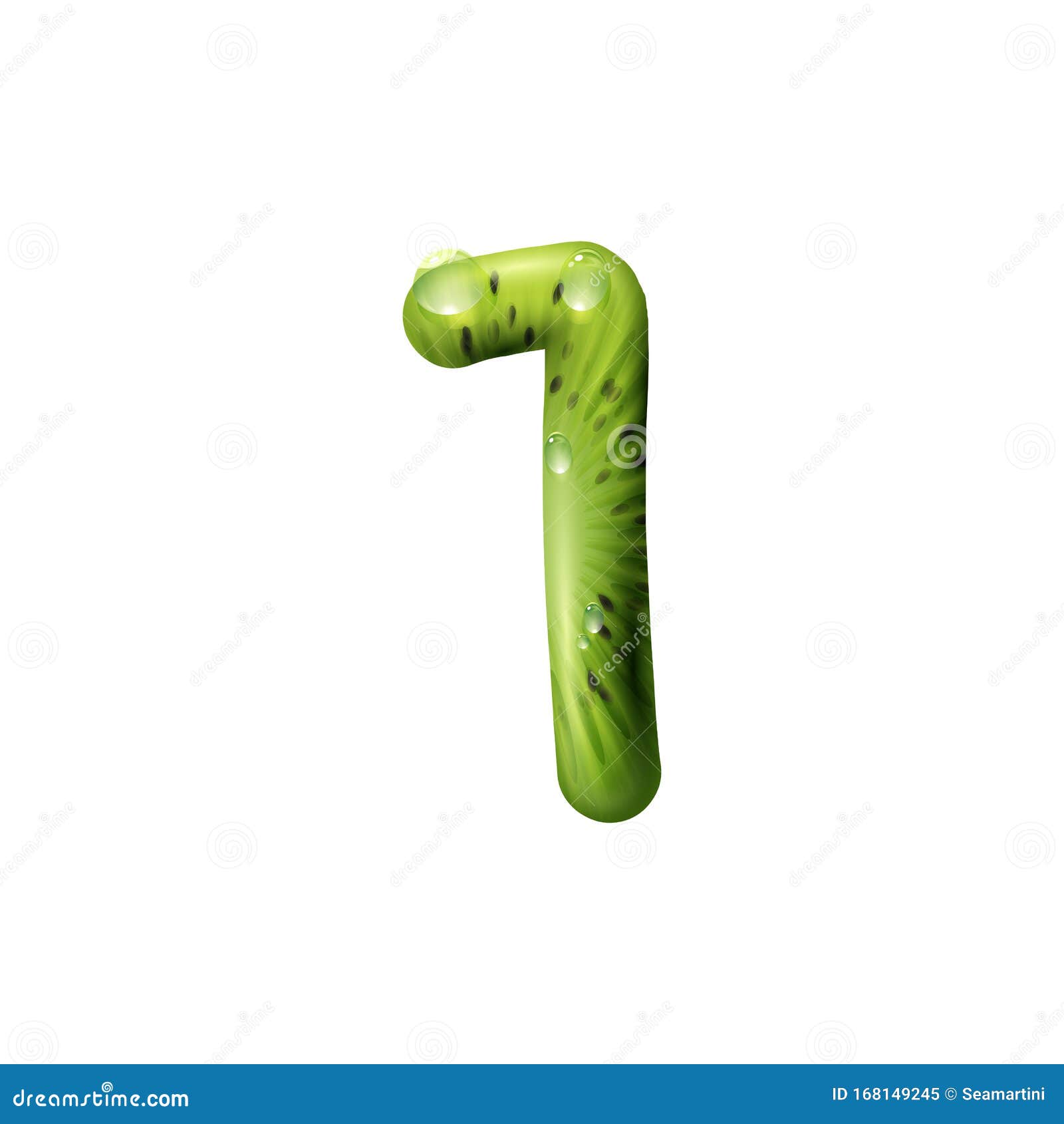 Number 1 Figure Kiwi Fruit and Aqua Isolated Digit Stock Vector ... Number 1 Figure Kiwi Fruit and Aqua Isolated Digit Stock Vector ...