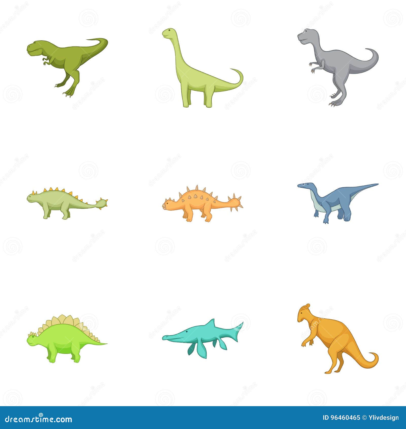 Dinosaur Icons Vector. Dinosaur Egg And Volcano, Dinosaur Skeleton And ...