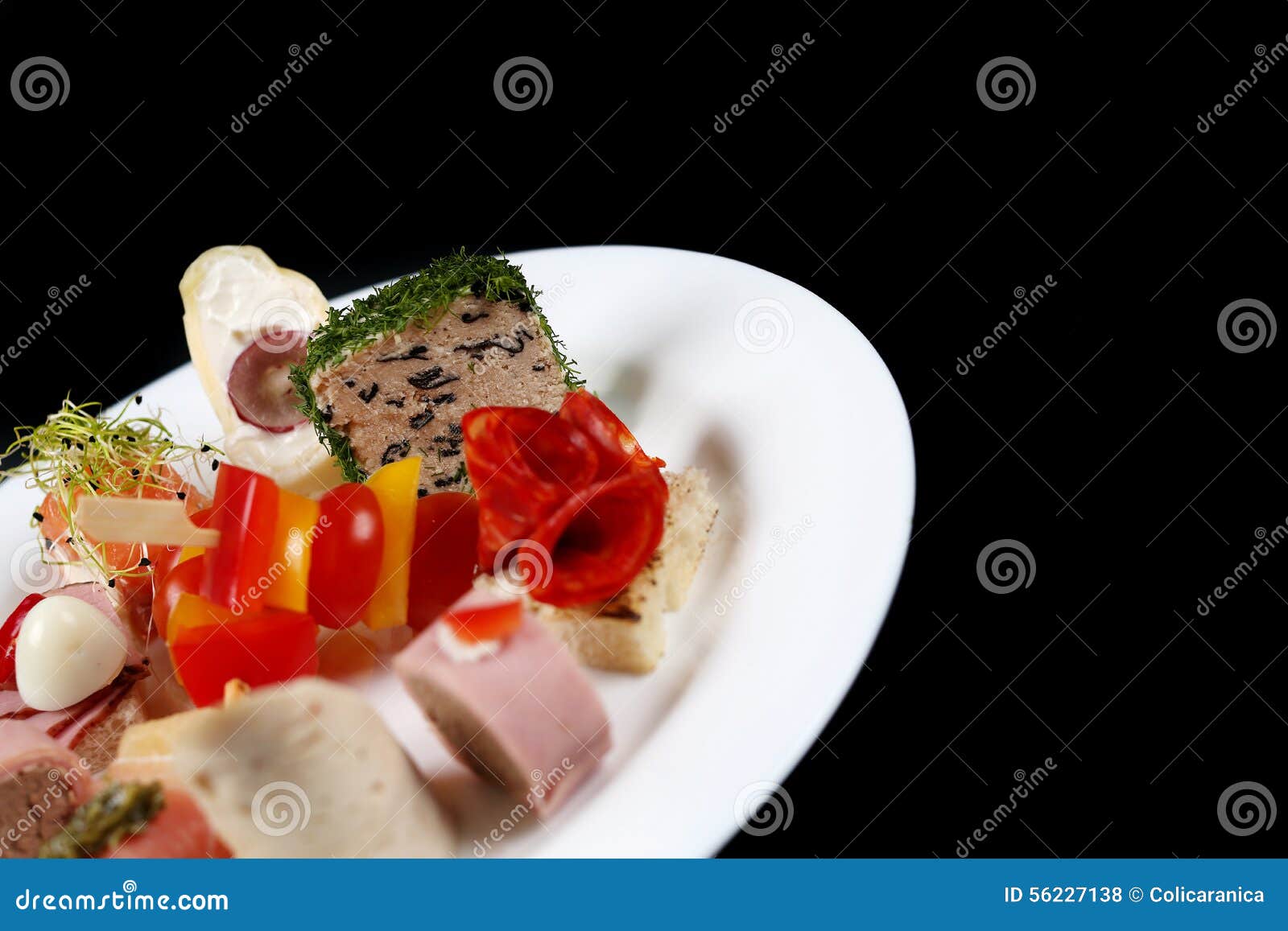 First dish in a plate stock photo. Image of sticks, garnish - 56227138